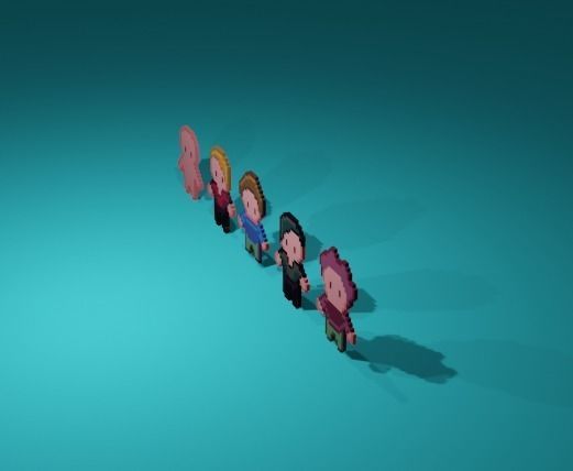 3D model Pixel 3D Characters VR / AR / low-poly | CGTrader