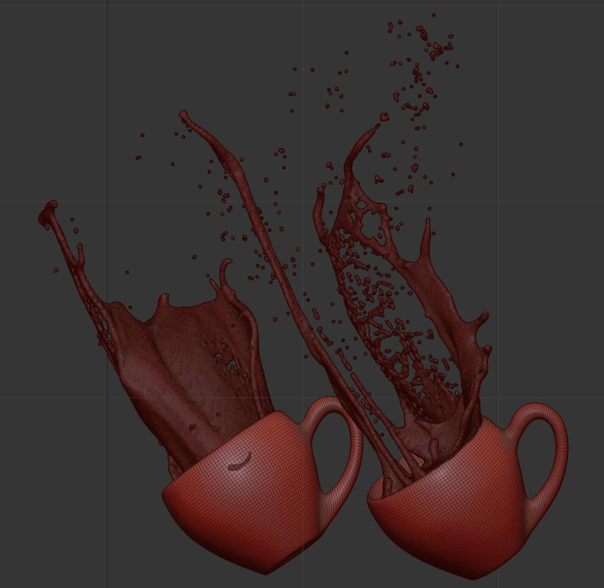 Coffee Cups with splashes 3D model | CGTrader