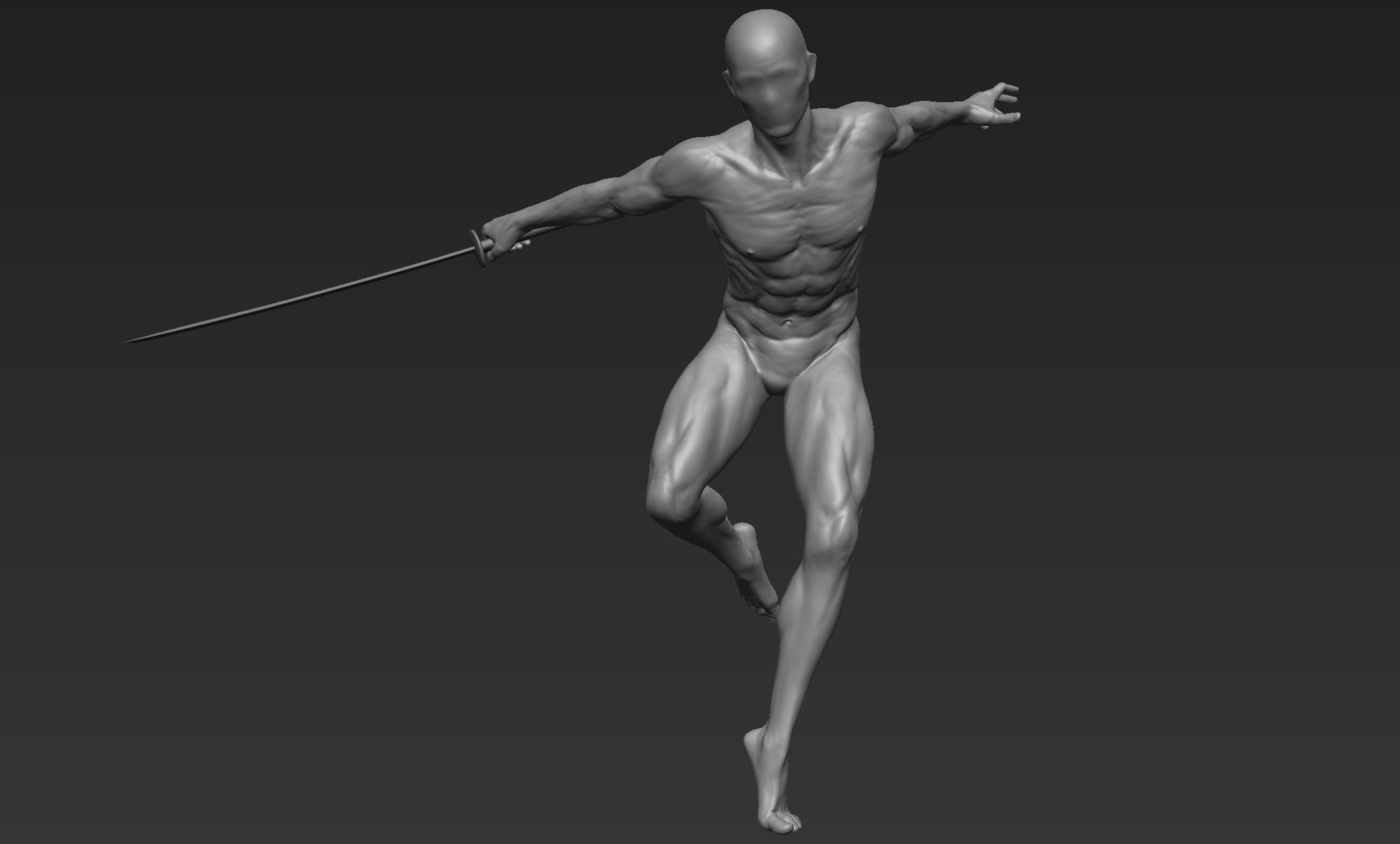 Male Warrior Pose 3 3D model | CGTrader