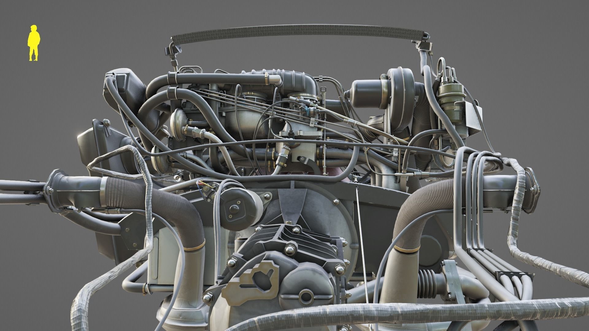 3D model Porsche 911SC Engine with 915 Gearbox VR / AR / low-poly ...