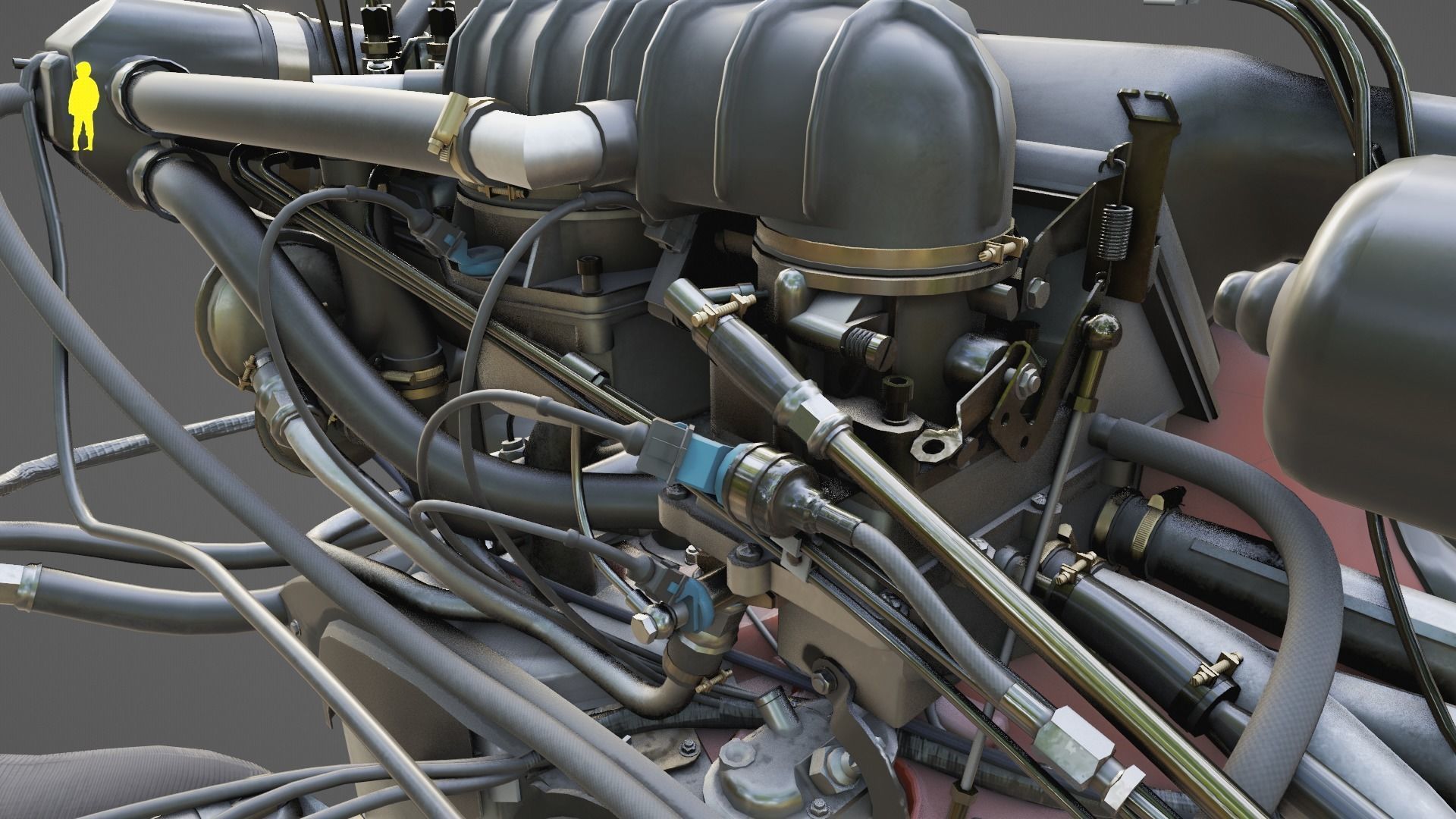 3D model Porsche 911SC Engine with 915 Gearbox VR / AR / low-poly ...