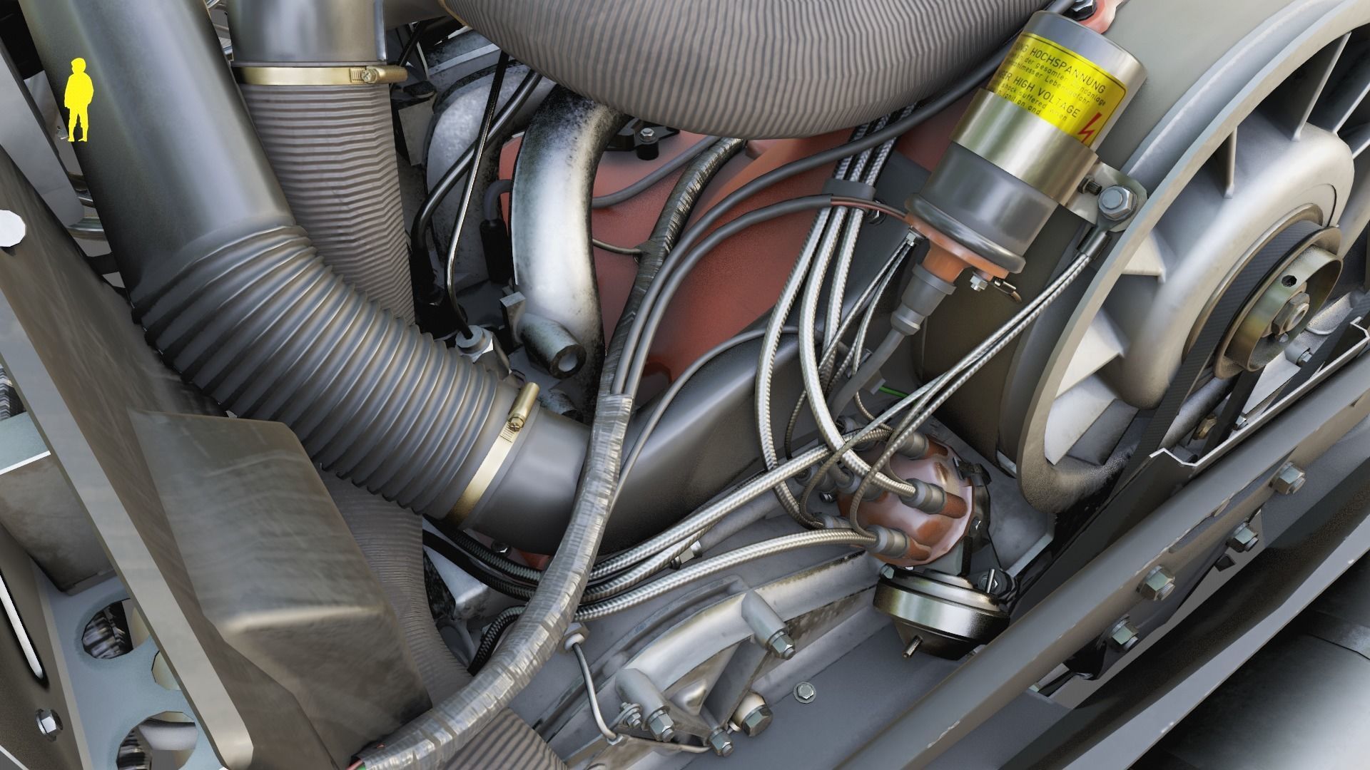 3D model Porsche 911SC Engine with 915 Gearbox VR / AR / low-poly ...