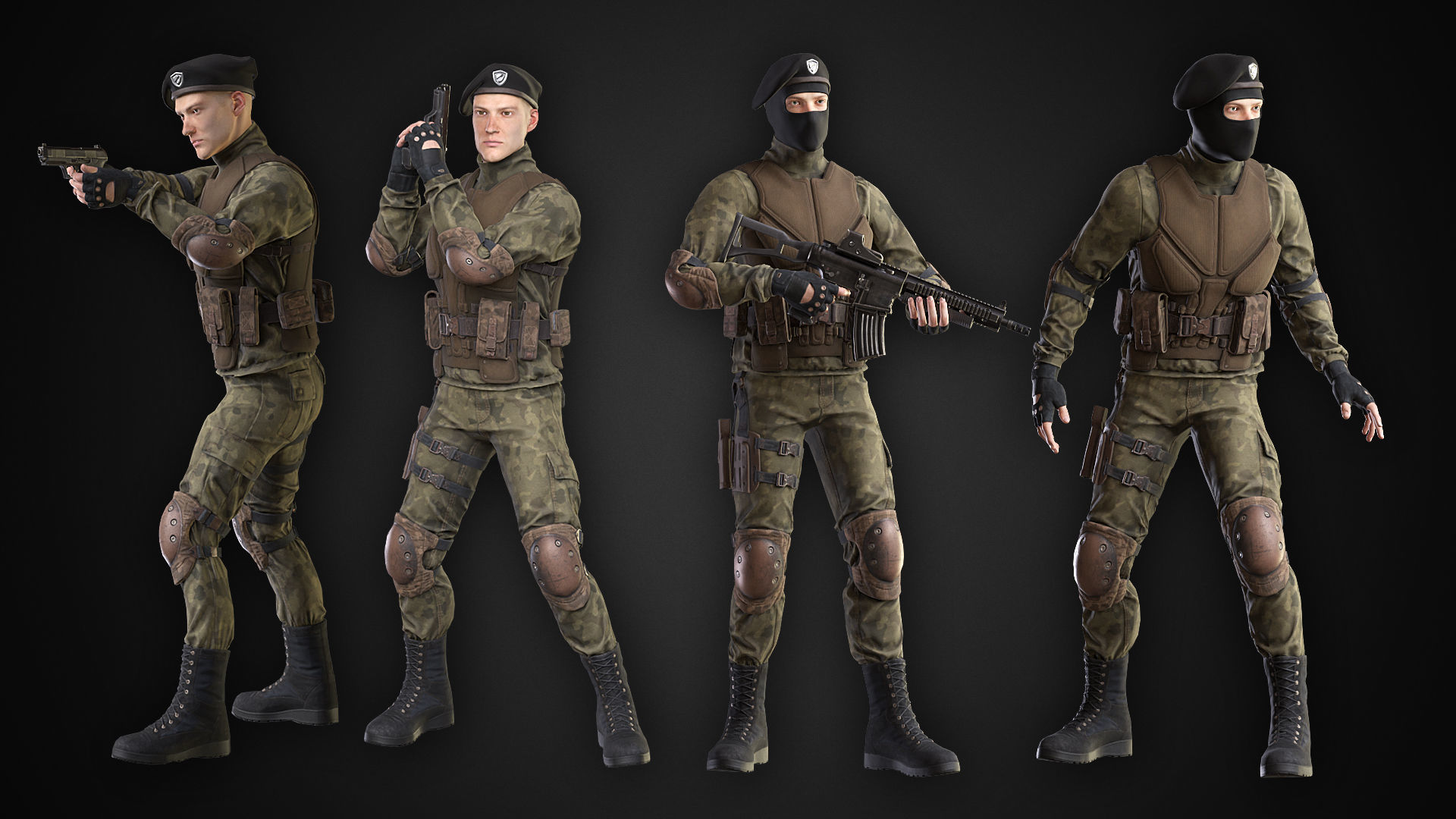 3D model Military Spy Khaki Skin VR / AR / low-poly | CGTrader