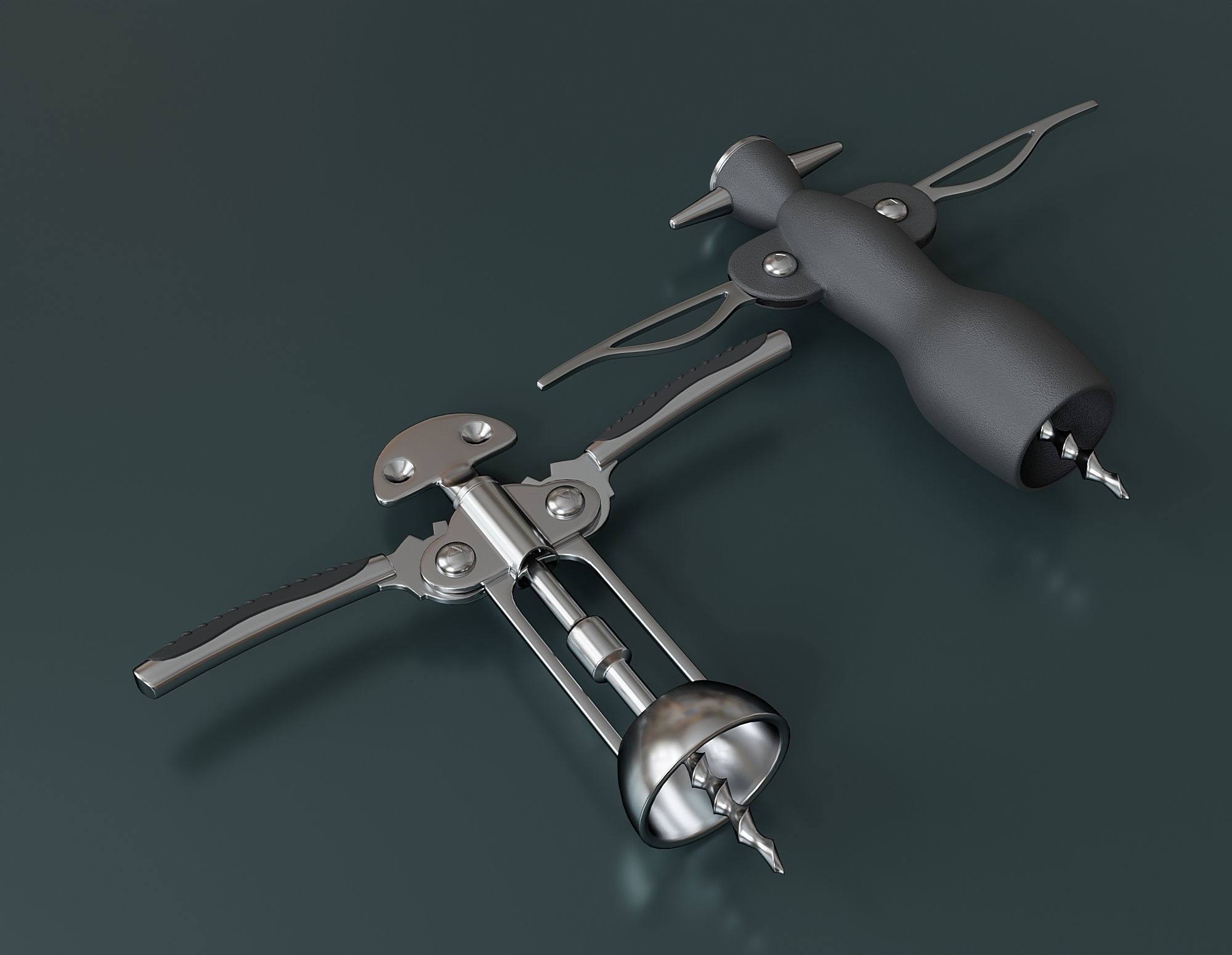 Two different wine corkscrews 3D model | CGTrader