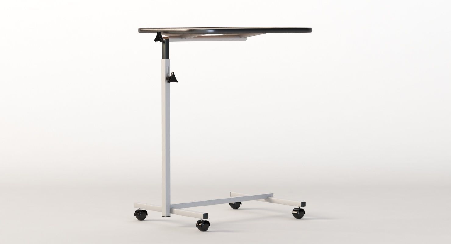 Swivel Tilt Top Hospital Rolling Tray Table 3D model | CGTrader