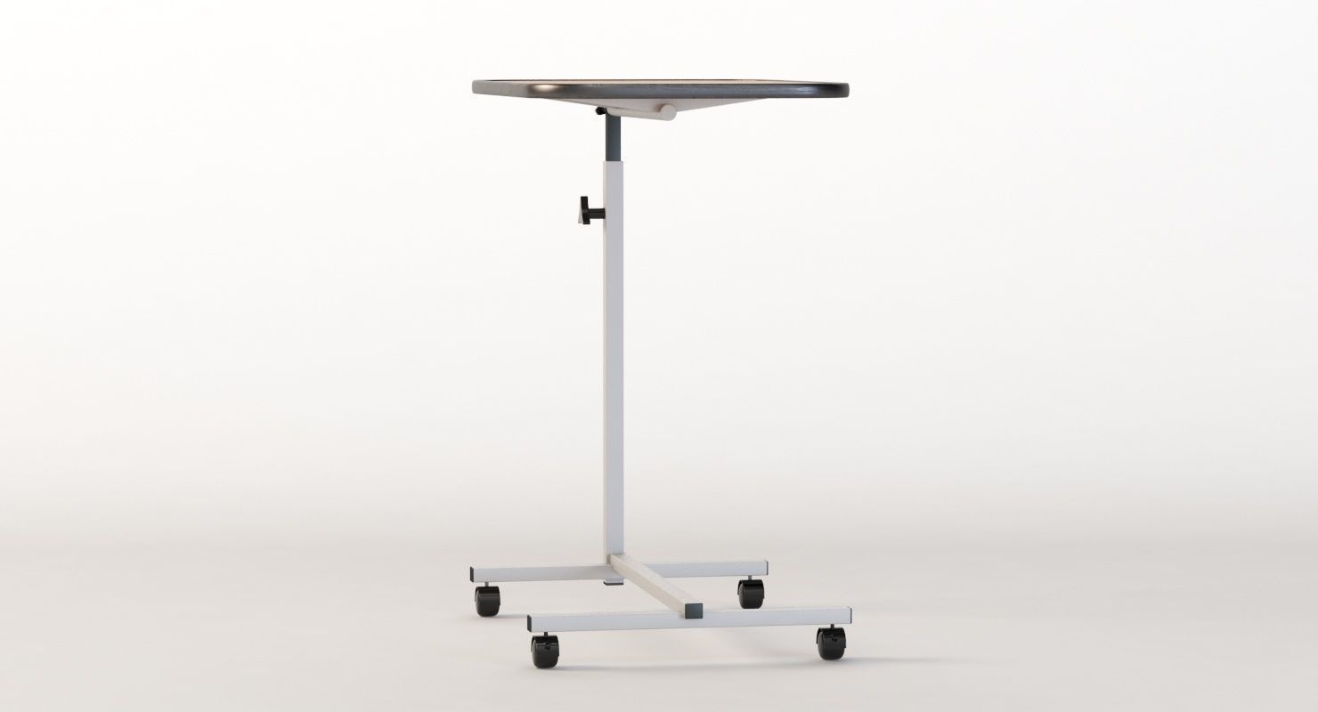 Swivel Tilt Top Hospital Rolling Tray Table 3D model | CGTrader