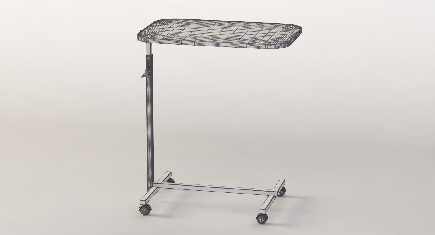 Swivel Tilt Top Hospital Rolling Tray Table 3D model | CGTrader