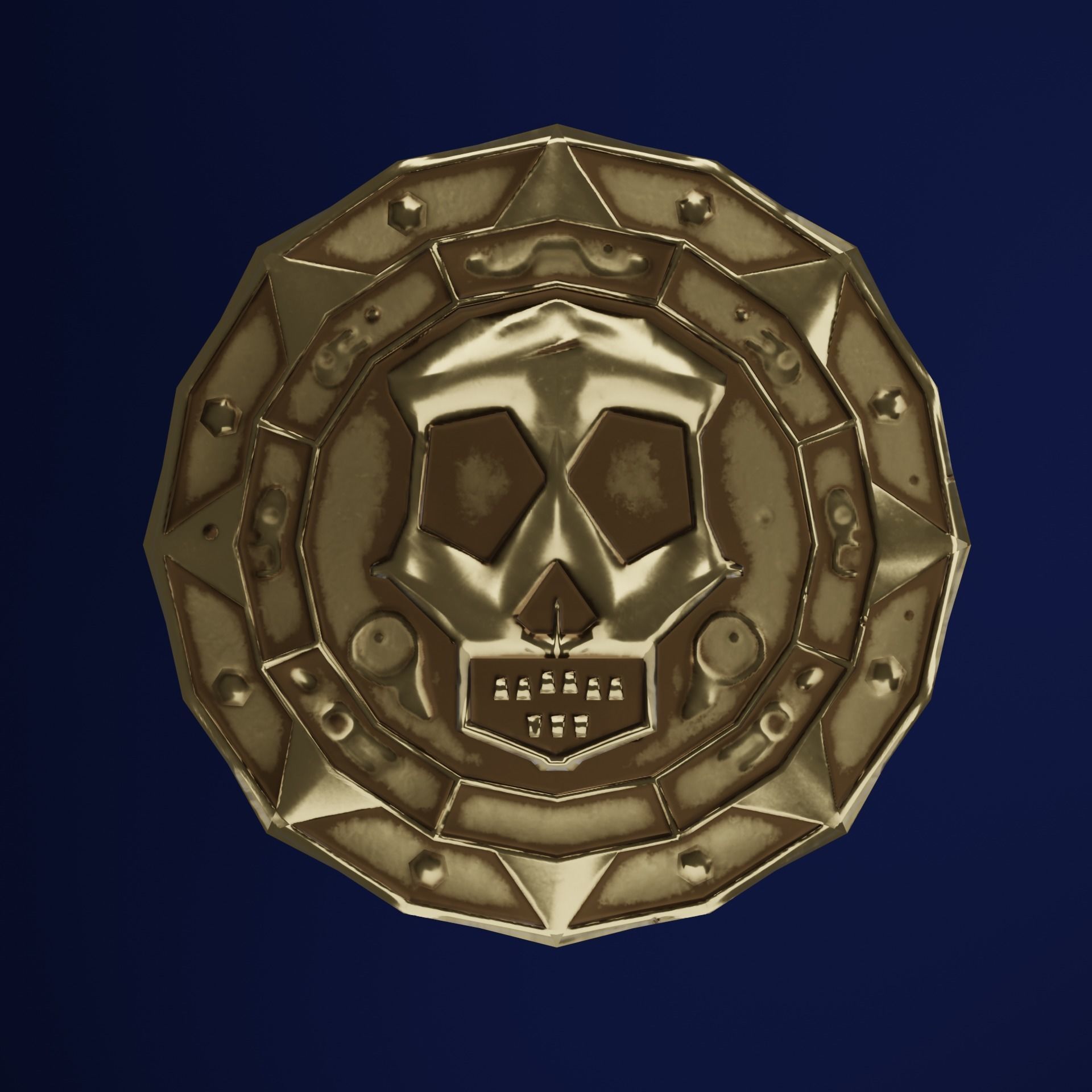 3D model The cursed gold coin PBR low-poly game ready VR / AR / low ...