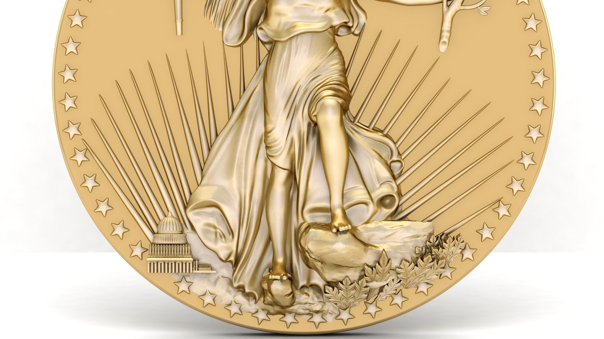 10 US Dollar Liberty Coin 3D model 3D printable | CGTrader