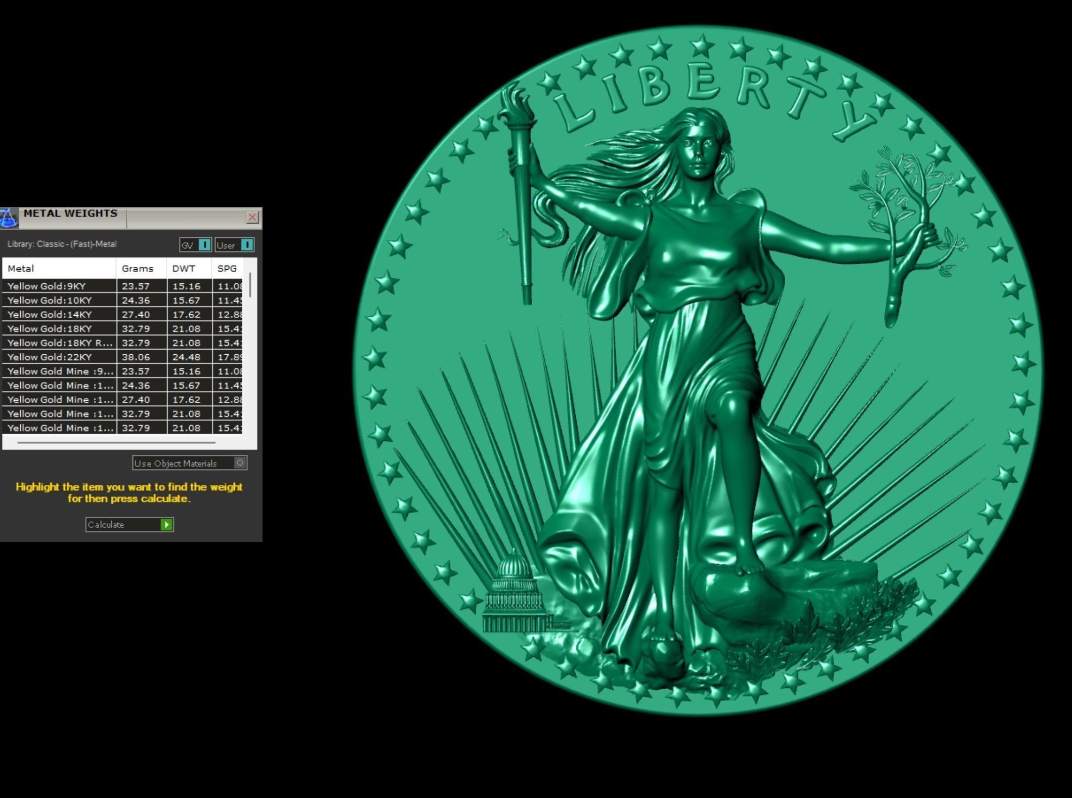 10 US Dollar Liberty Coin 3D model 3D printable | CGTrader