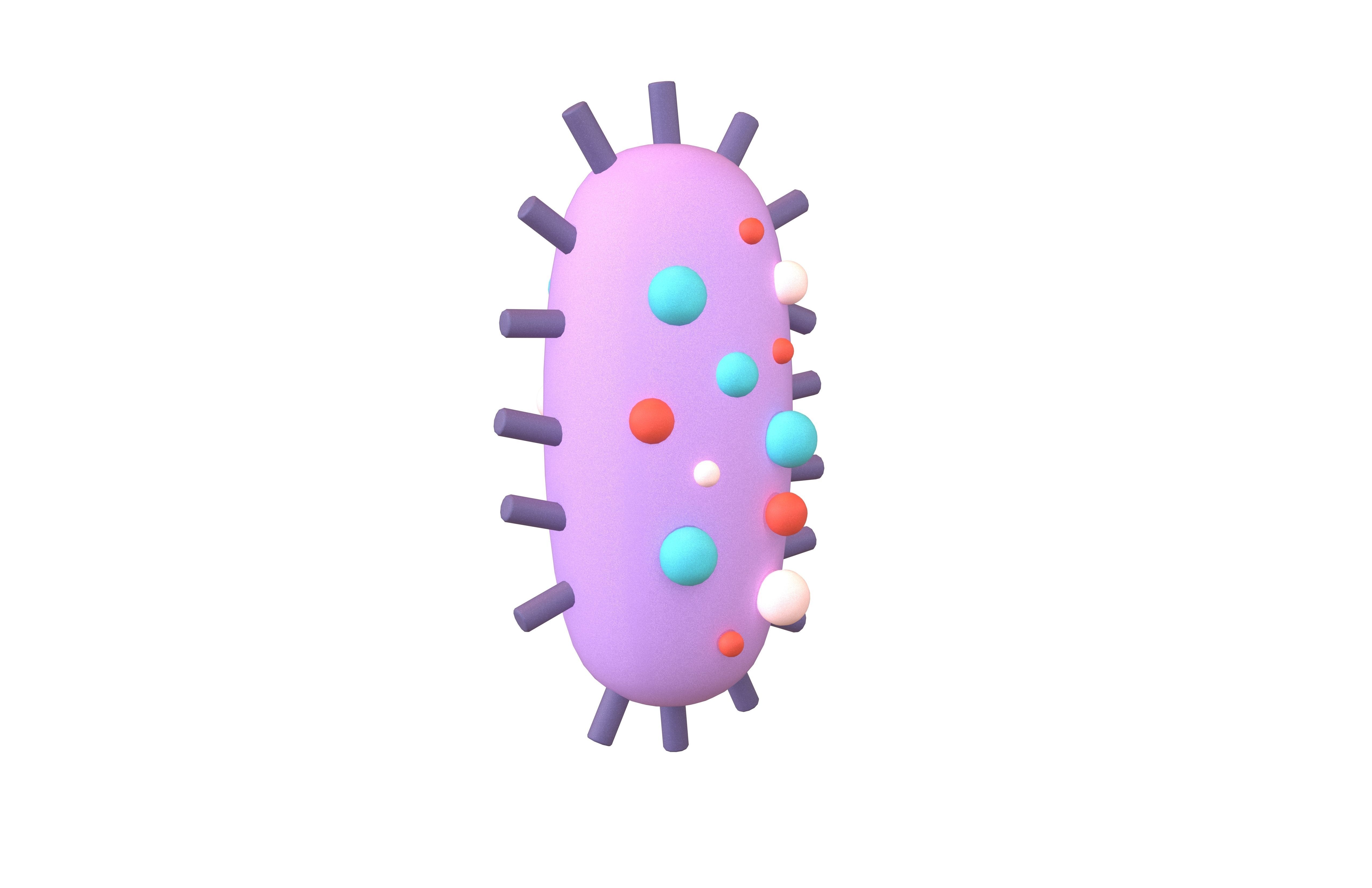 3D model Bacteria Icon v1 004 VR / AR / low-poly | CGTrader