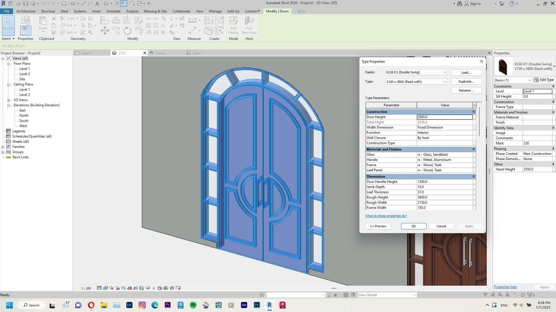 Classic Door Revit Family 3D model | CGTrader