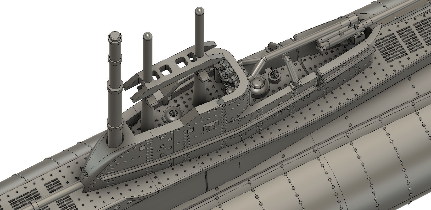 British T-class submarine 1-350 scale model STL 3D model 3D printable ...
