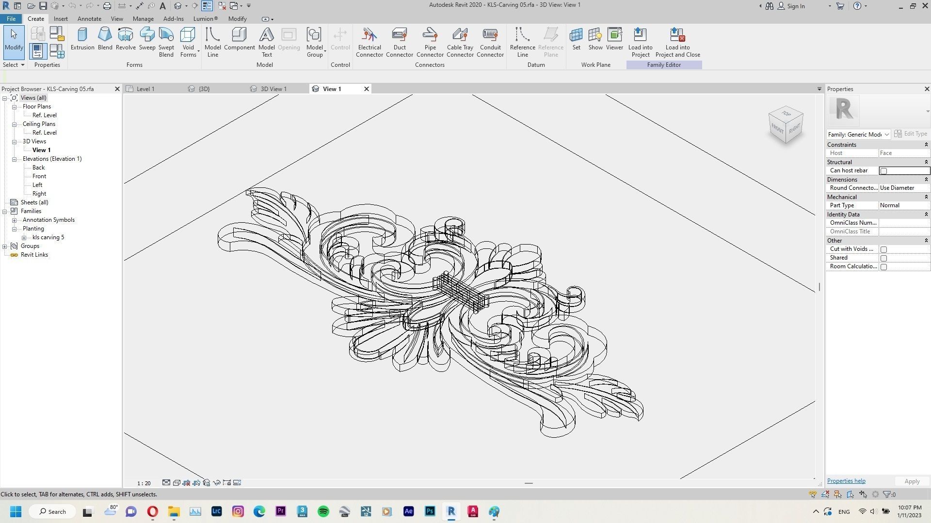 Classic Ornaments Revit Family 3D model | CGTrader