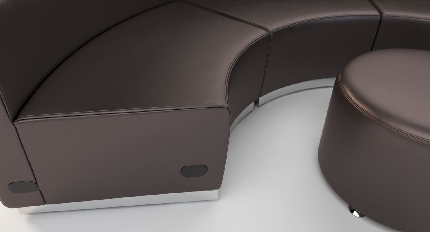 Krysten Sectional Five Module Concave Round Booth Sofa 3D model | CGTrader