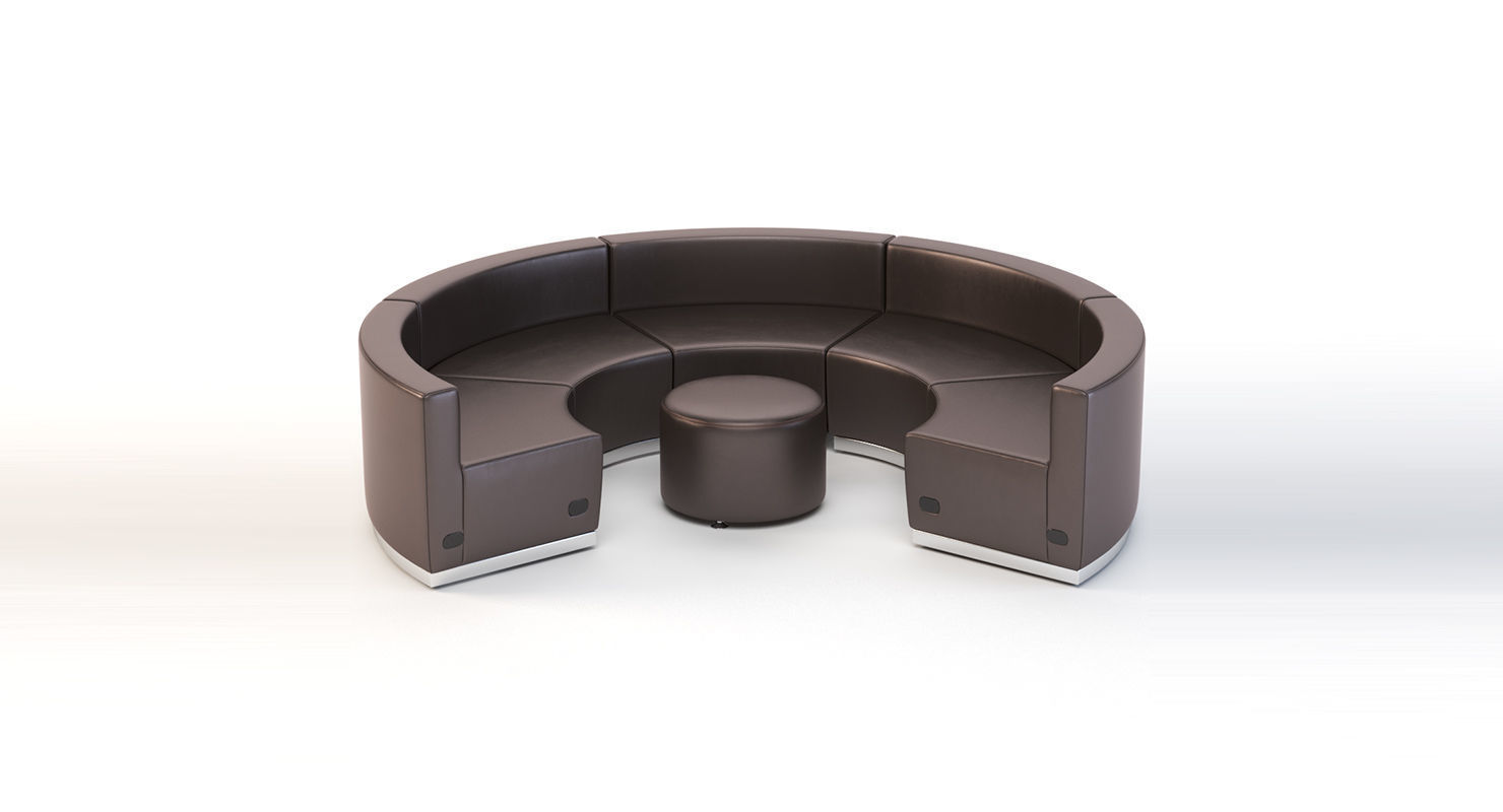 Krysten Sectional Five Module Concave Round Booth Sofa 3D model | CGTrader