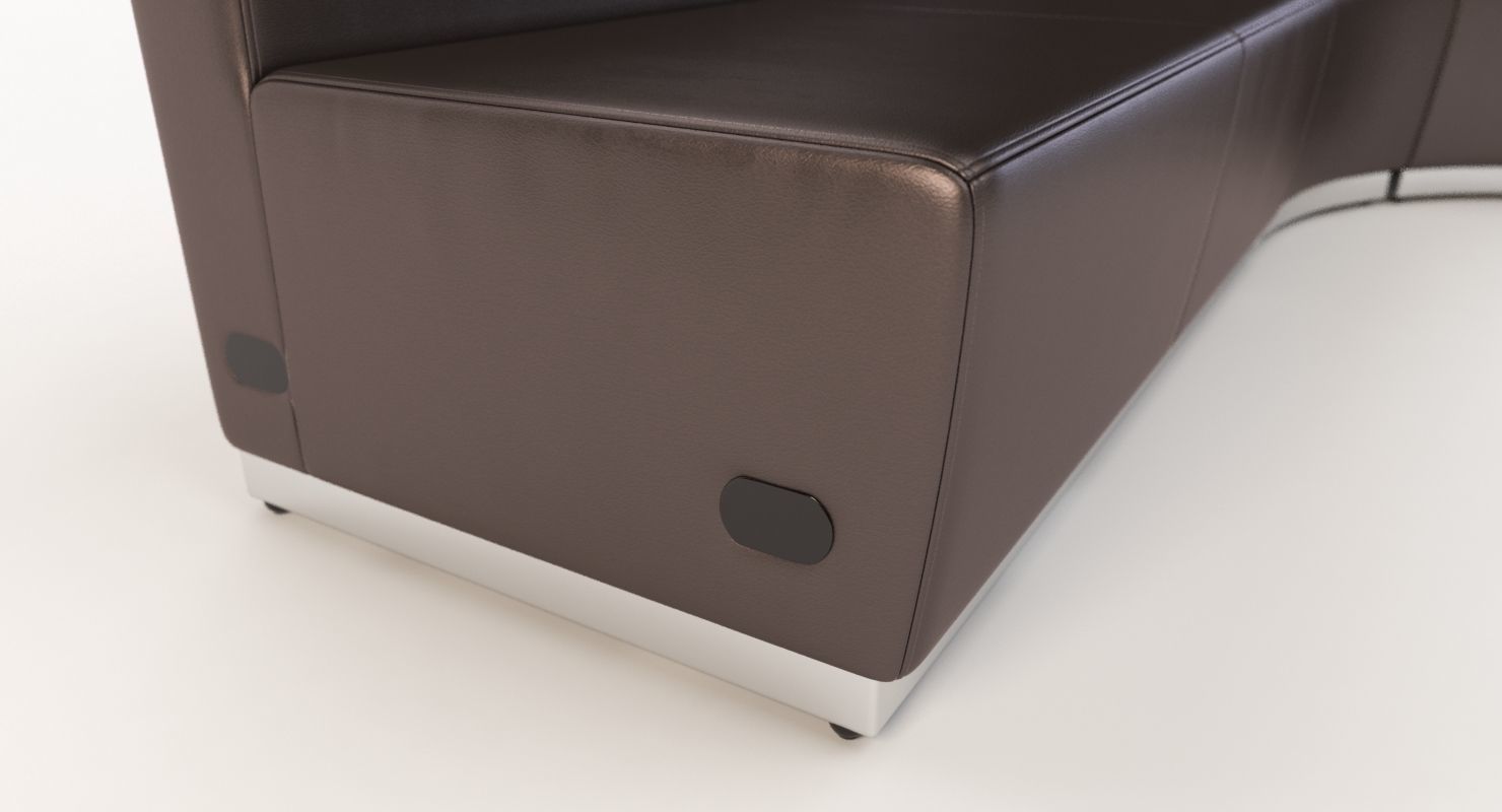 Krysten Round Modular Sectional Concave Sofa with Love-seat 3D model ...