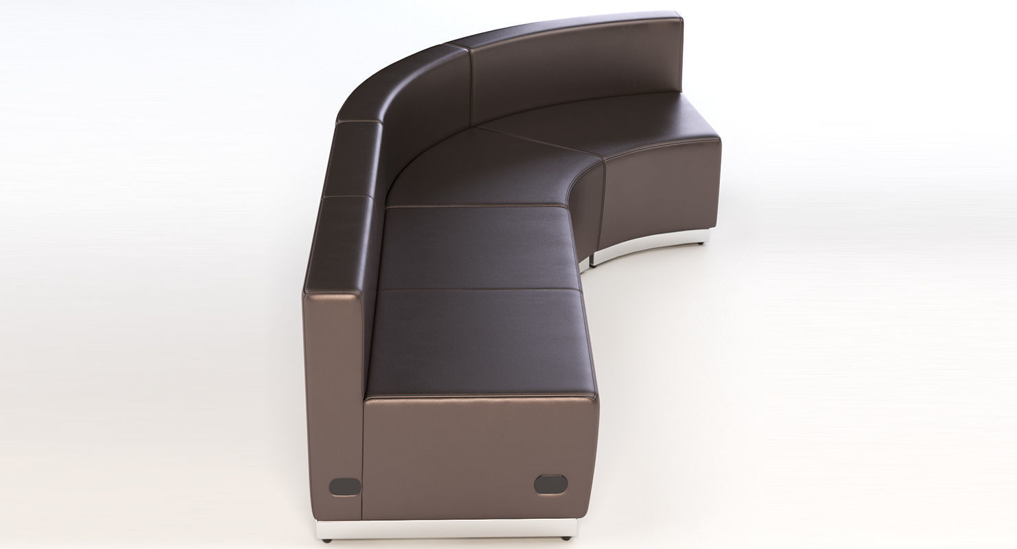 Krysten Round Modular Sectional Concave Sofa with Love-seat 3D model ...