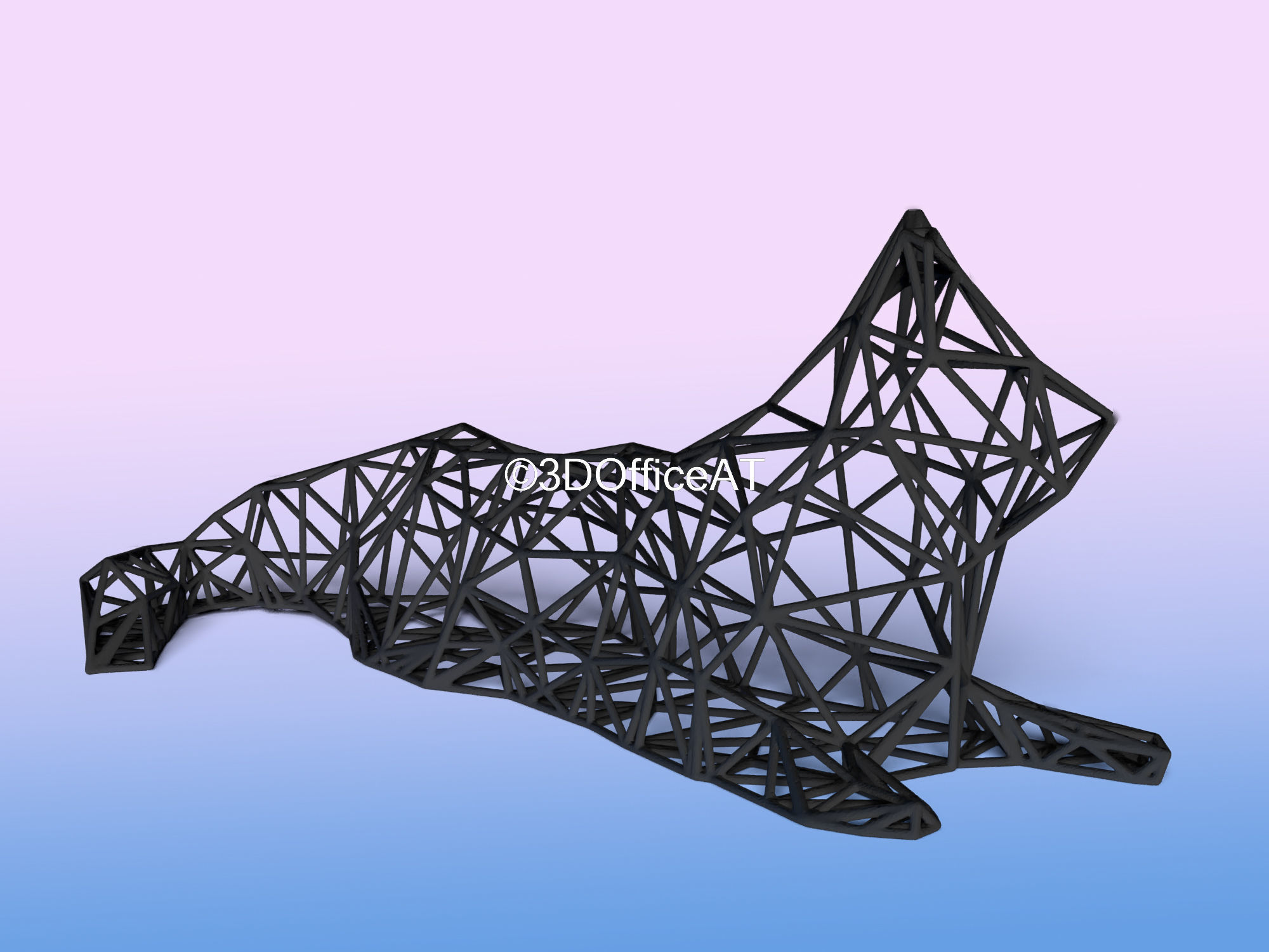 CAT LAYING - WIRE ART 3D model 3D printable | CGTrader