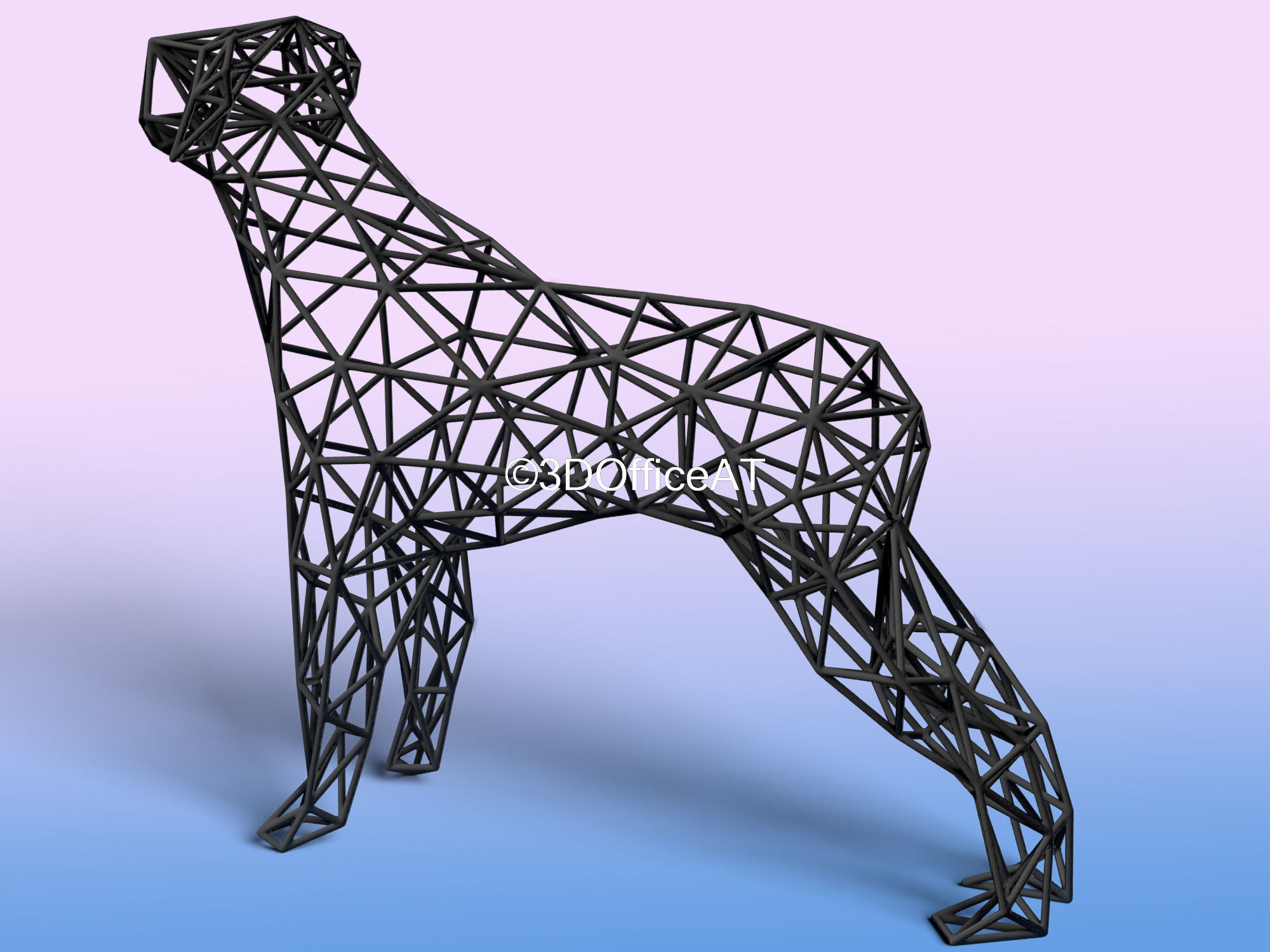 DOG THIN - WIRE FRAME ART 3D model 3D printable | CGTrader