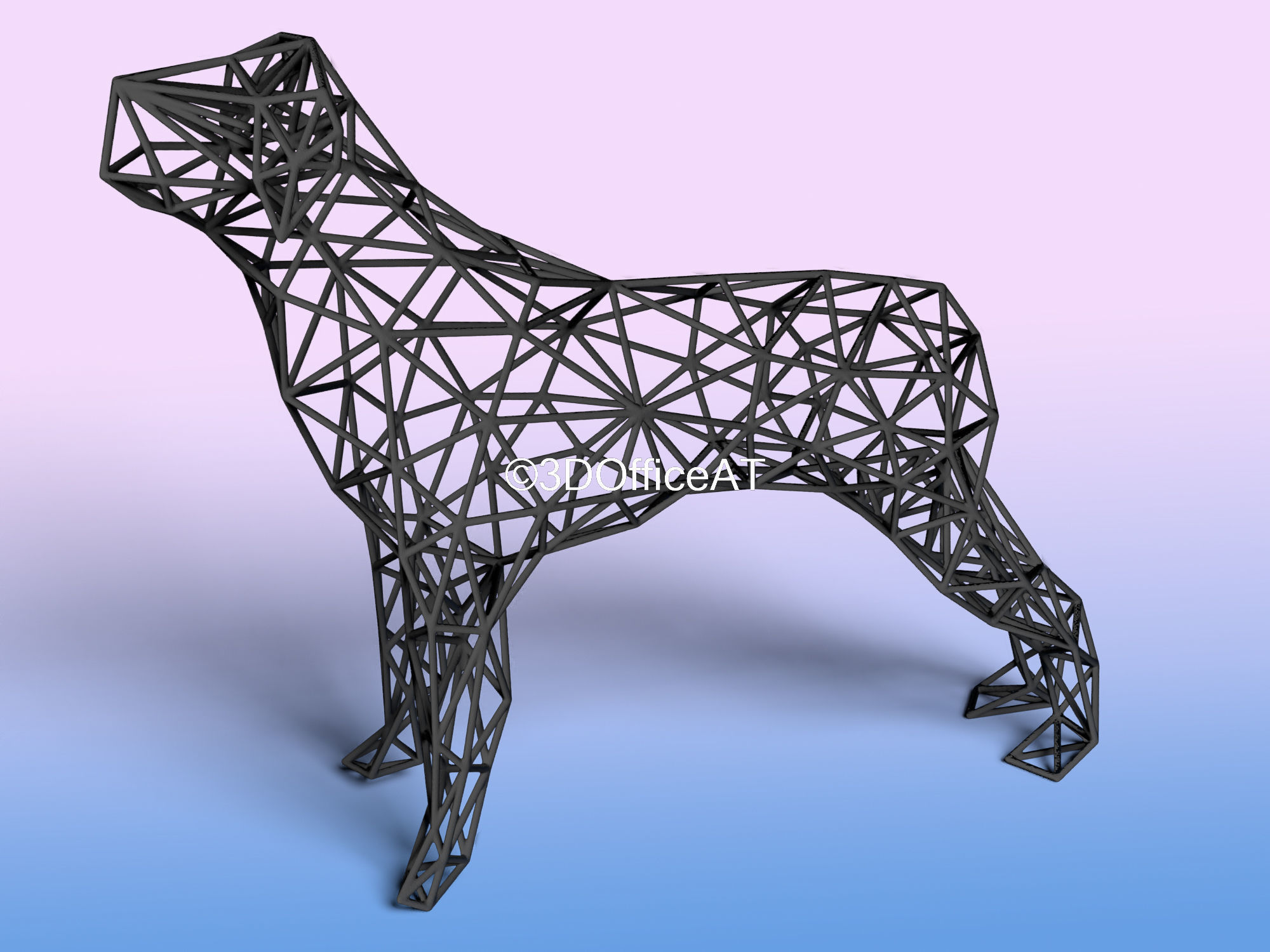 DOG THIN - WIRE FRAME ART 3D model 3D printable | CGTrader