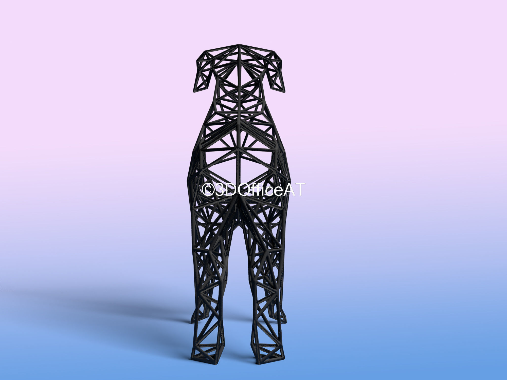 DOG THIN - WIRE FRAME ART 3D model 3D printable | CGTrader