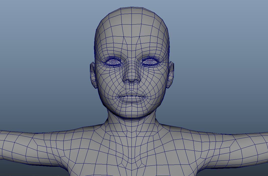 3D model Kid Realistic Games Base mesh character with rig and texture ...