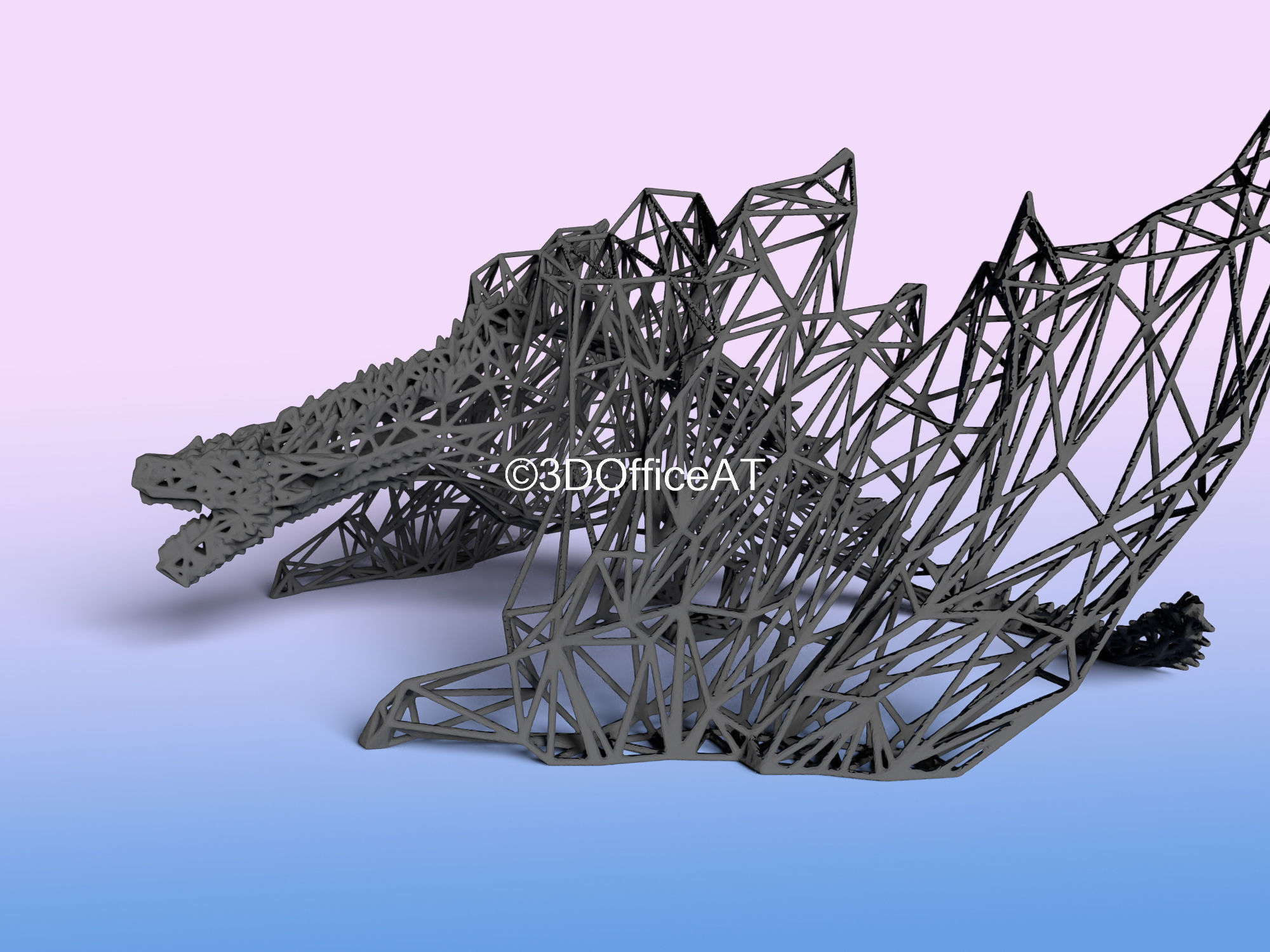 DRAGON FLAT - RESIN PRINT - WIRE ART free 3D model 3D printable | CGTrader