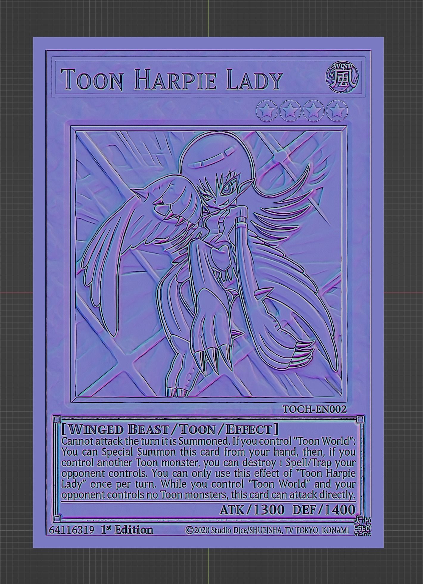 toon harpie lady - yugioh 3D model 3D printable | CGTrader
