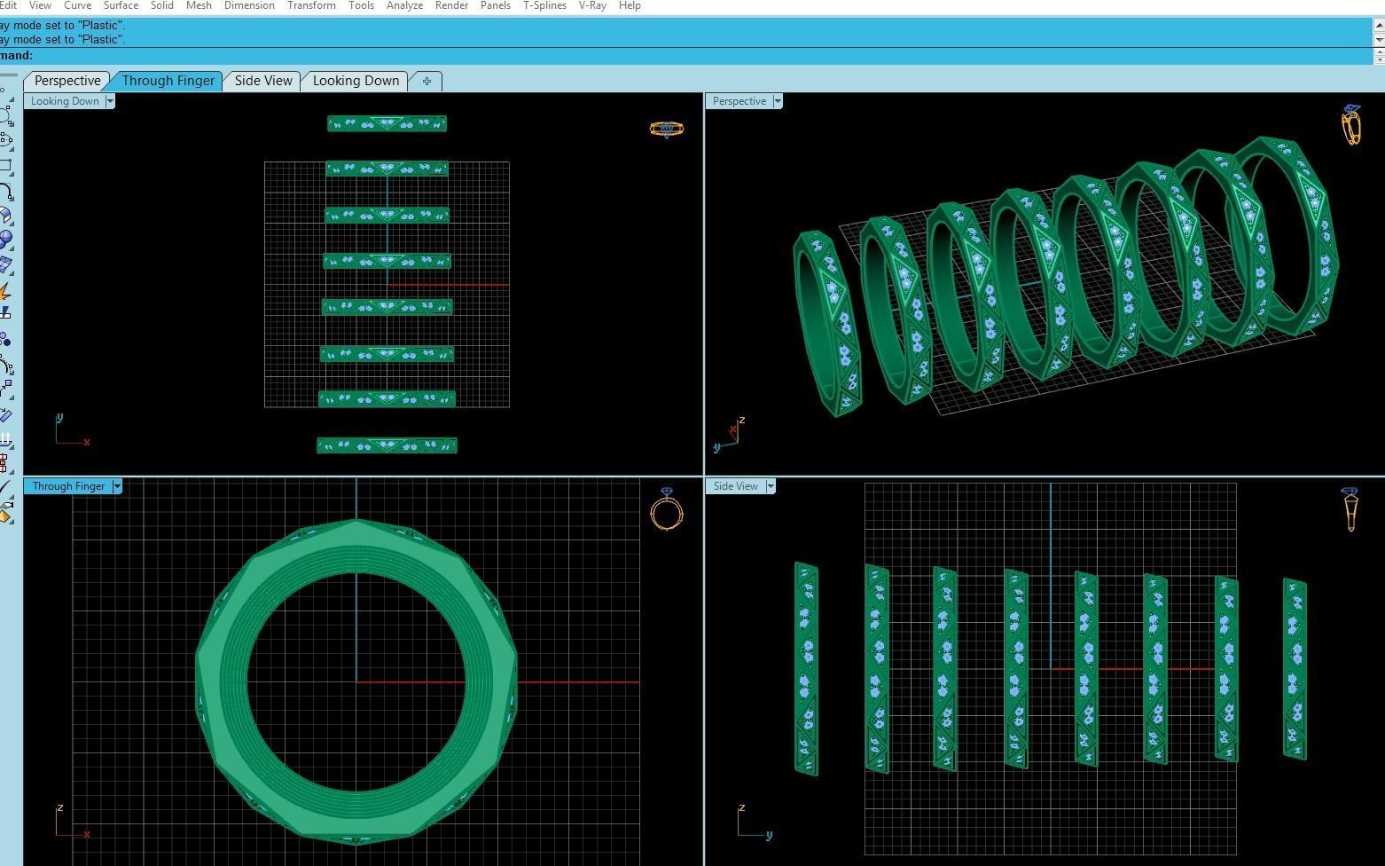 Wedding rings Laurence Signature collection All Sizes version2 3D model ...