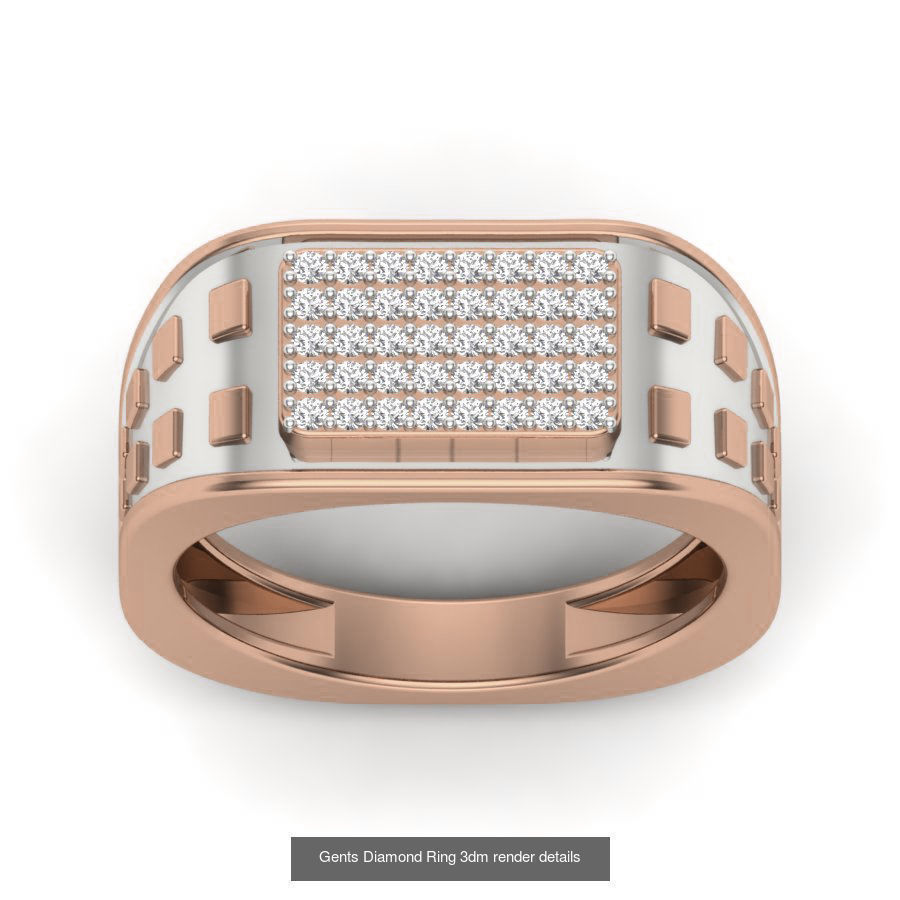 30 Gents Diamond Ring 3dm render details 3D Model Collection | CGTrader