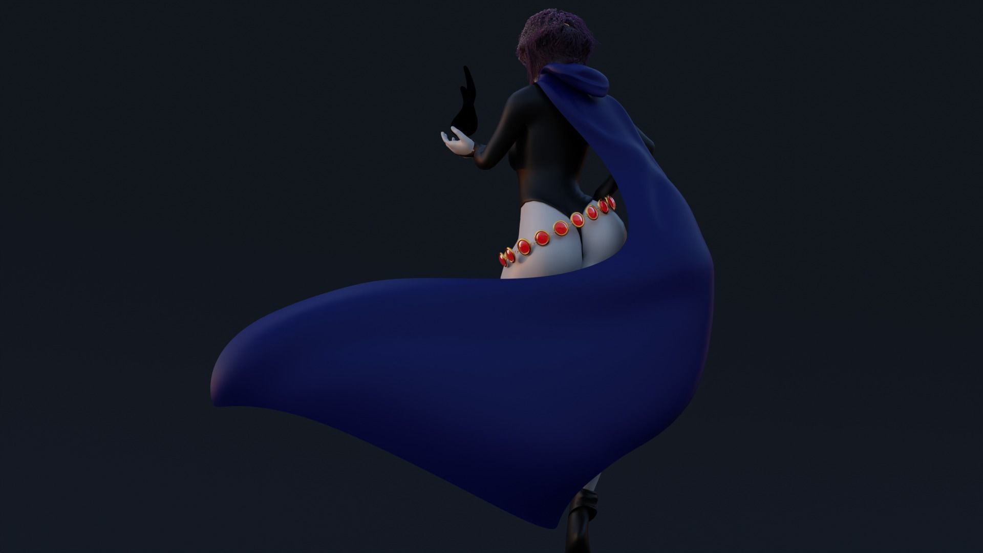 3D model Raven 3D model woman wearing cape and holding sword VR / AR ...