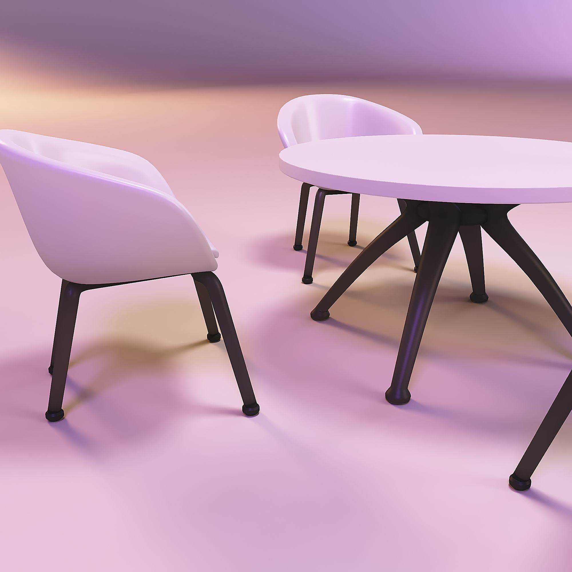 Doll table and chair 3D model 3D printable | CGTrader