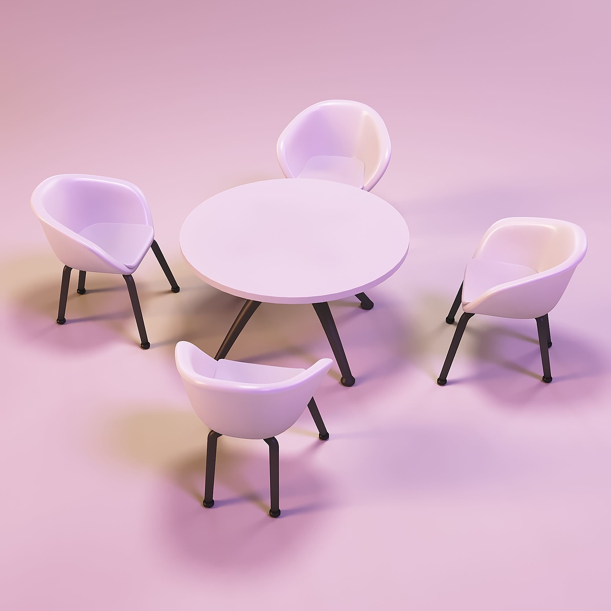 Doll table and chair 3D model 3D printable | CGTrader