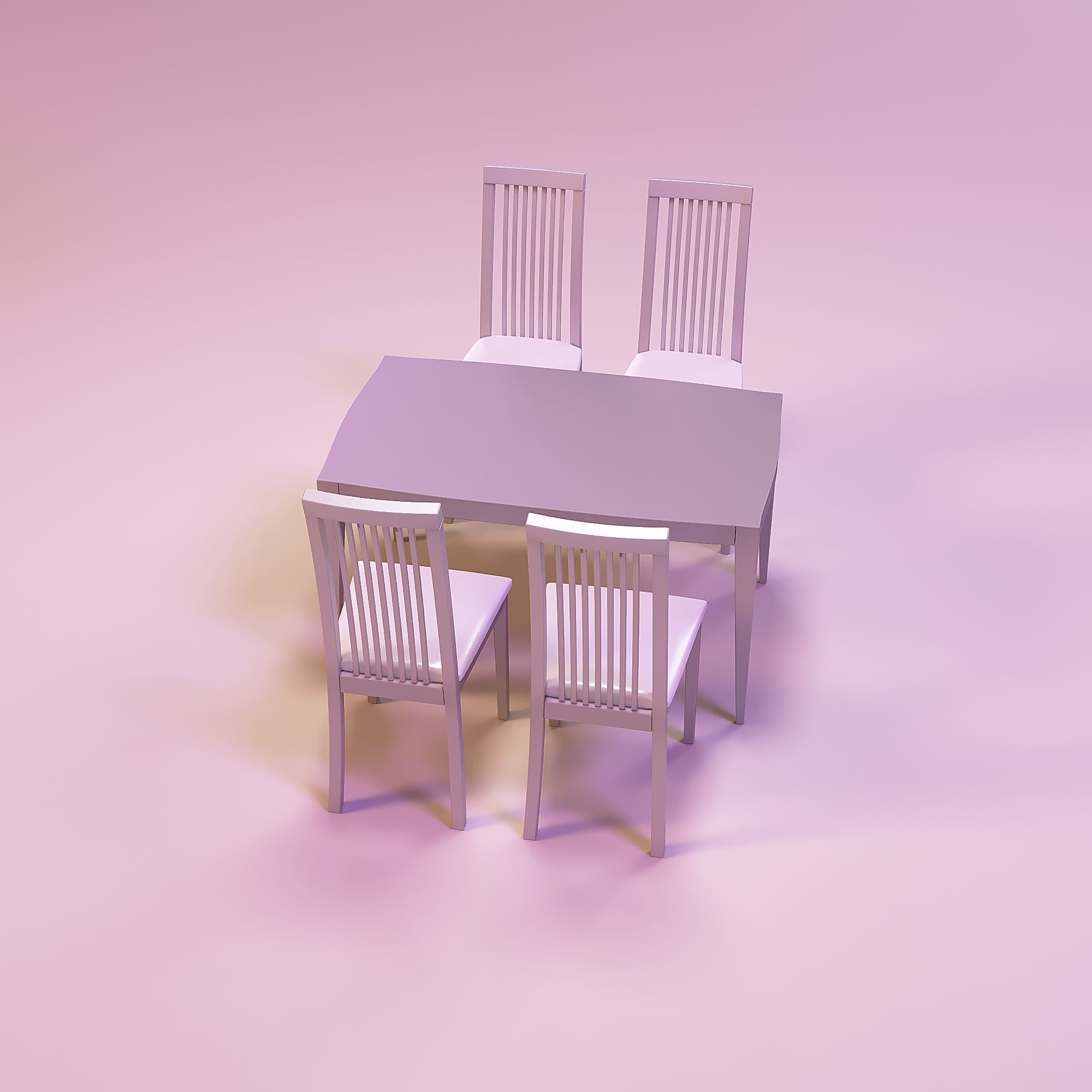 Dining table and chairs 3D model 3D printable | CGTrader