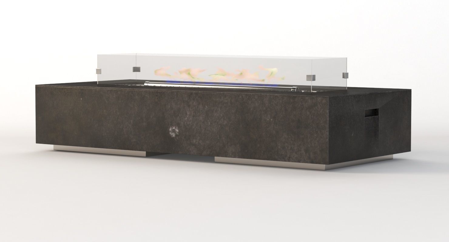 Fayette Linear Outdoor Fire-pit Fire Table 3D model | CGTrader