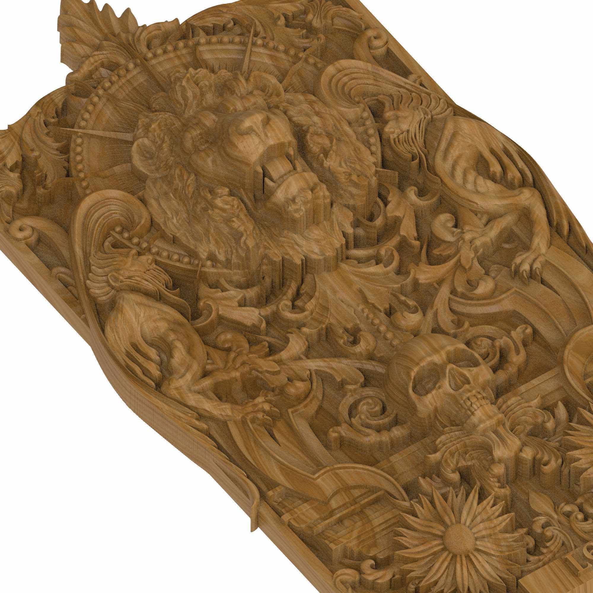 Carved panel painting STL 3D model | CGTrader