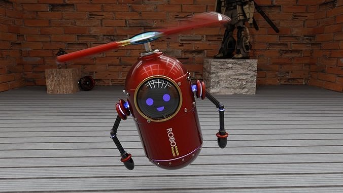 robot helicopter free VR / AR / low-poly 3D model animated | CGTrader