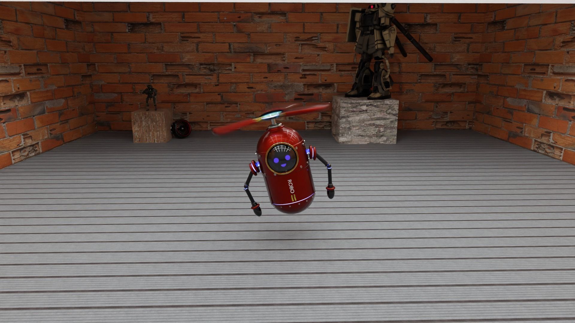 robot helicopter free VR / AR / low-poly 3D model animated | CGTrader