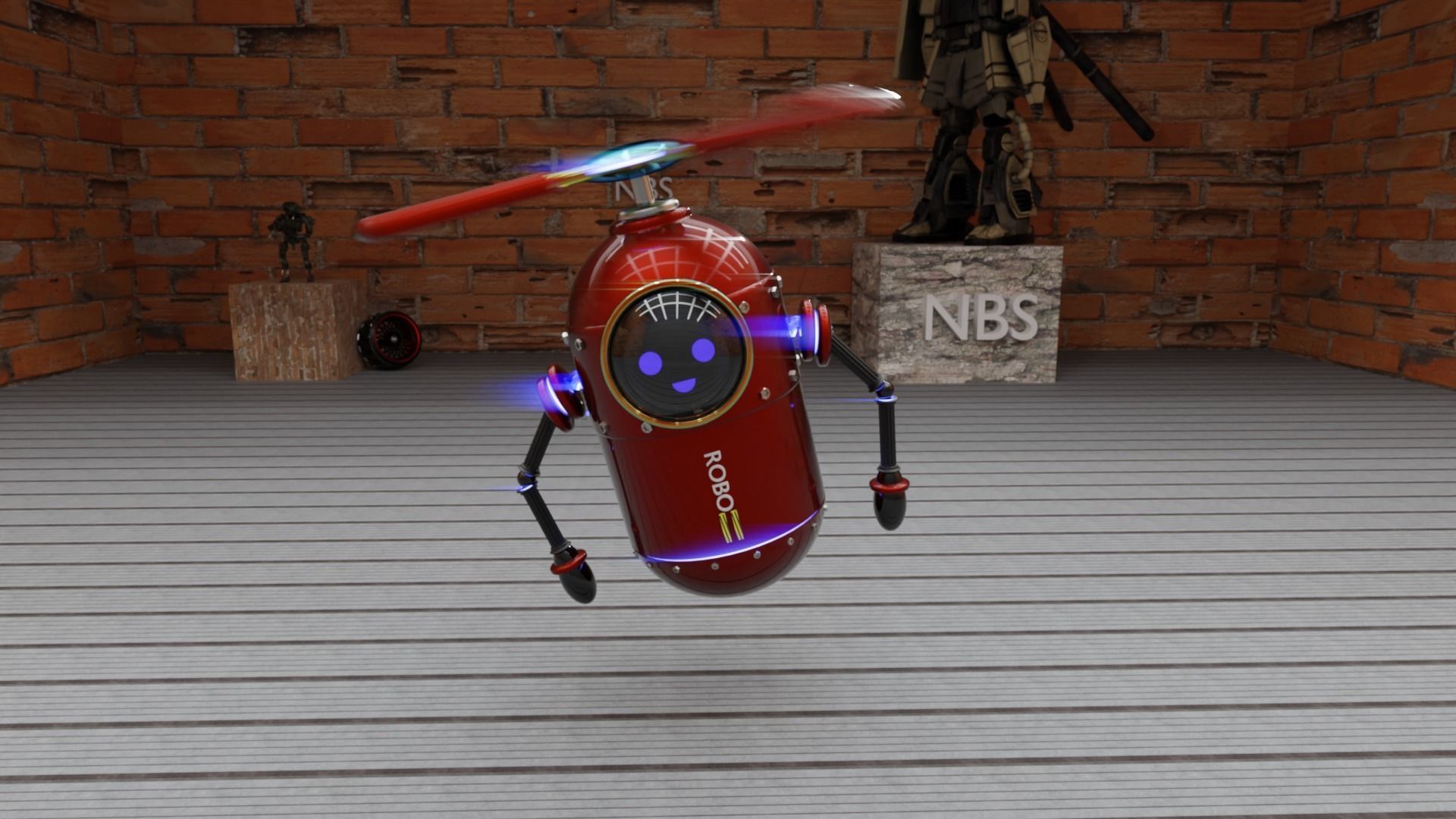 robot helicopter free VR / AR / low-poly 3D model animated | CGTrader