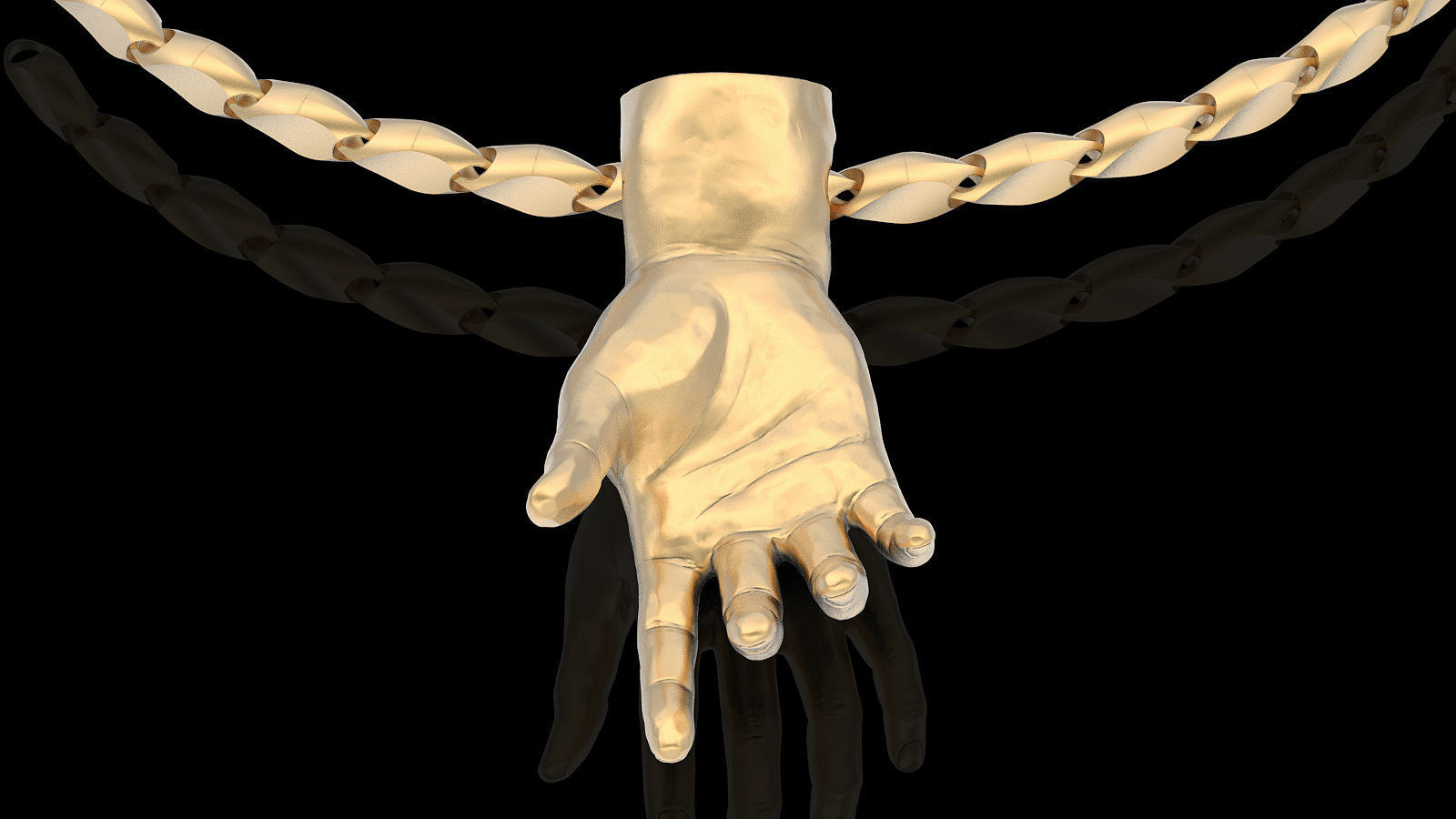 Hand pendant gold printable jewelry 3D model 3D model 3D printable ...