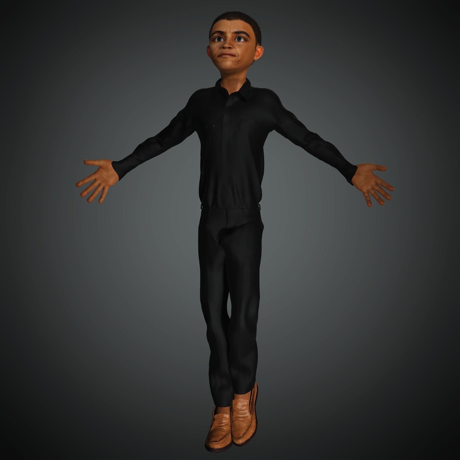 3D model Obama Cartoon Character Toons Fbx Blender Maya Iclone VR / AR ...