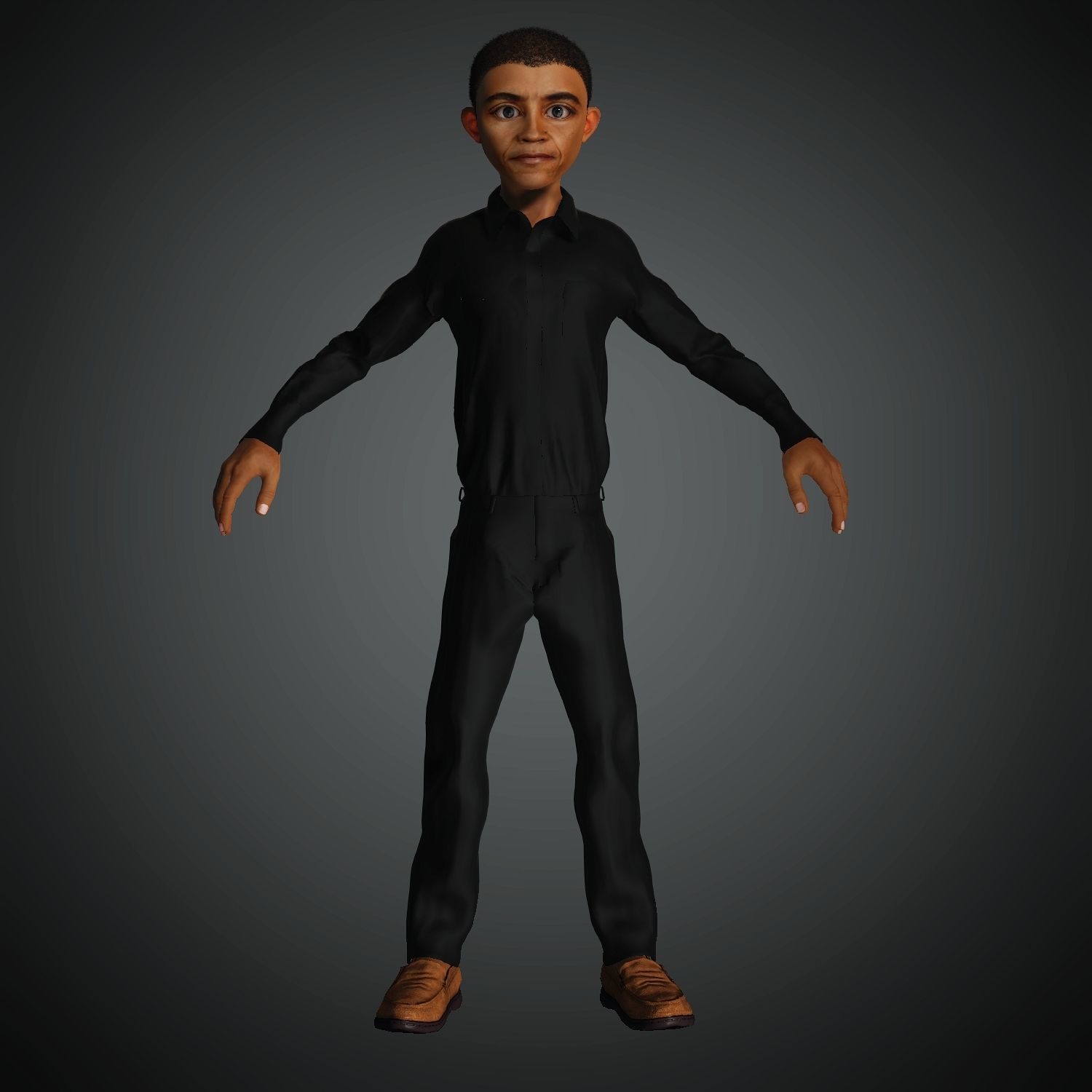 3D model Obama Cartoon Character Toons Fbx Blender Maya Iclone VR / AR ...