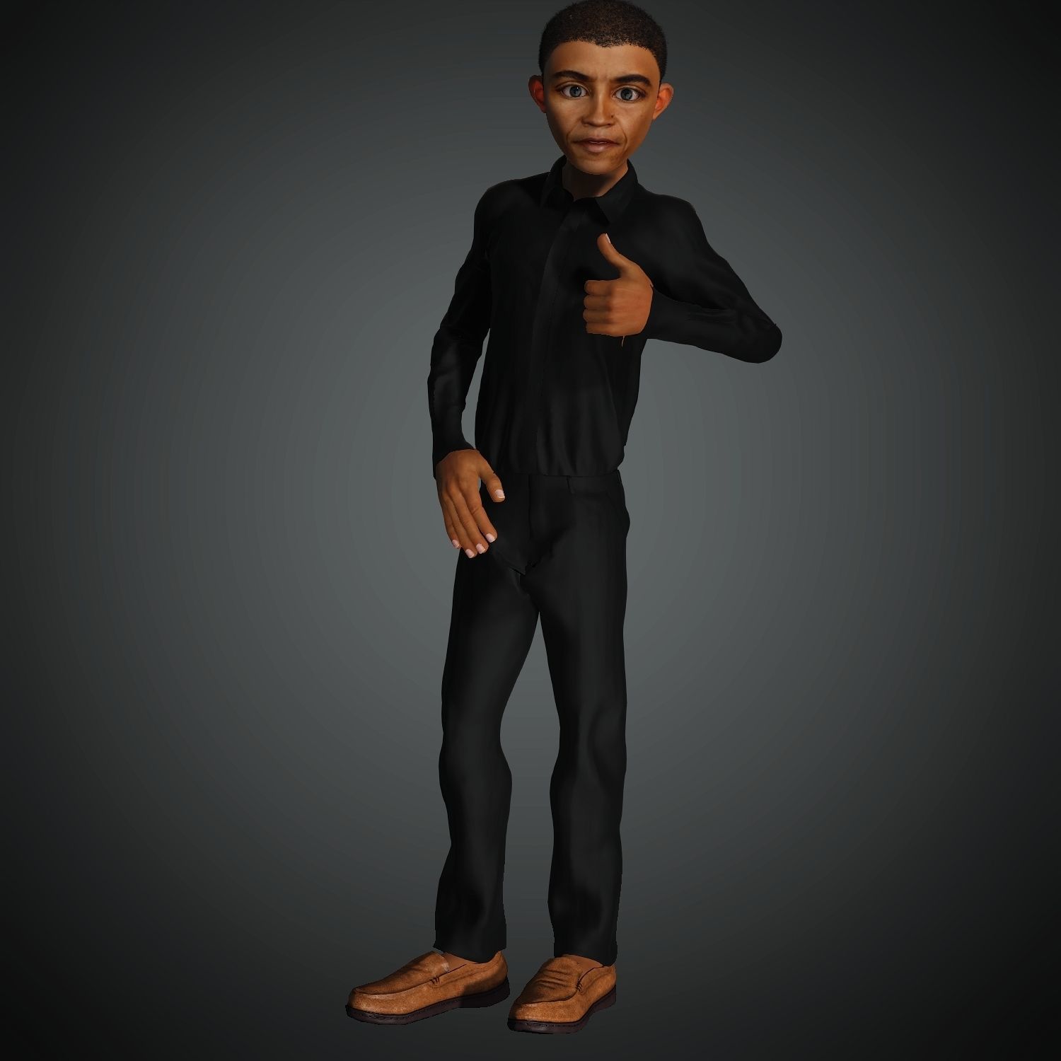 3D model Obama Cartoon Character Toons Fbx Blender Maya Iclone VR / AR ...