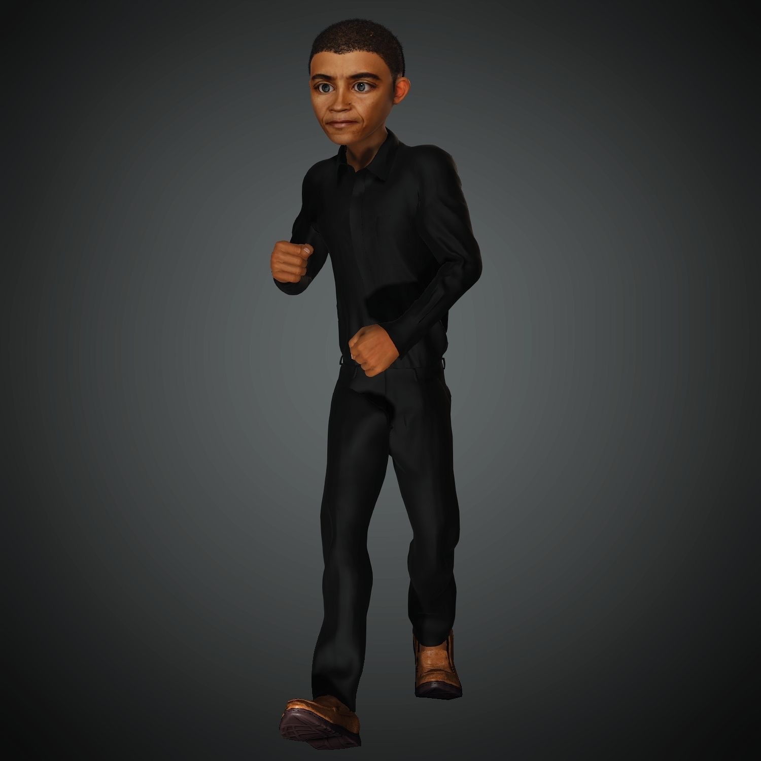 3D model Obama Cartoon Character Toons Fbx Blender Maya Iclone VR / AR ...