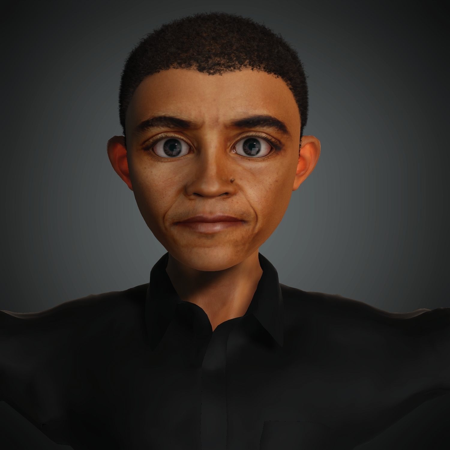 3D model Obama Cartoon Character Toons Fbx Blender Maya Iclone VR / AR ...