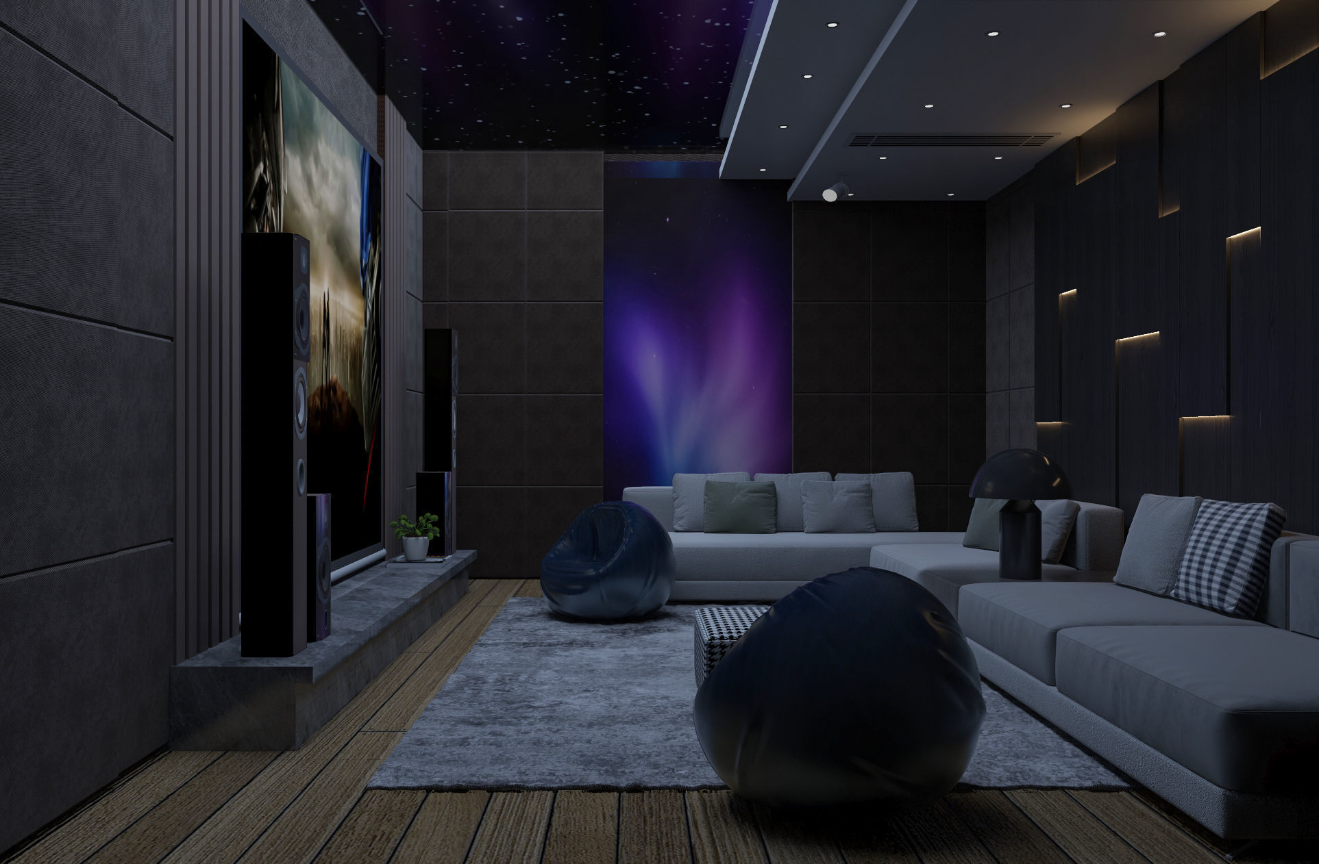 3D model Home Cinema Room 3D Model VR / AR / low-poly | CGTrader