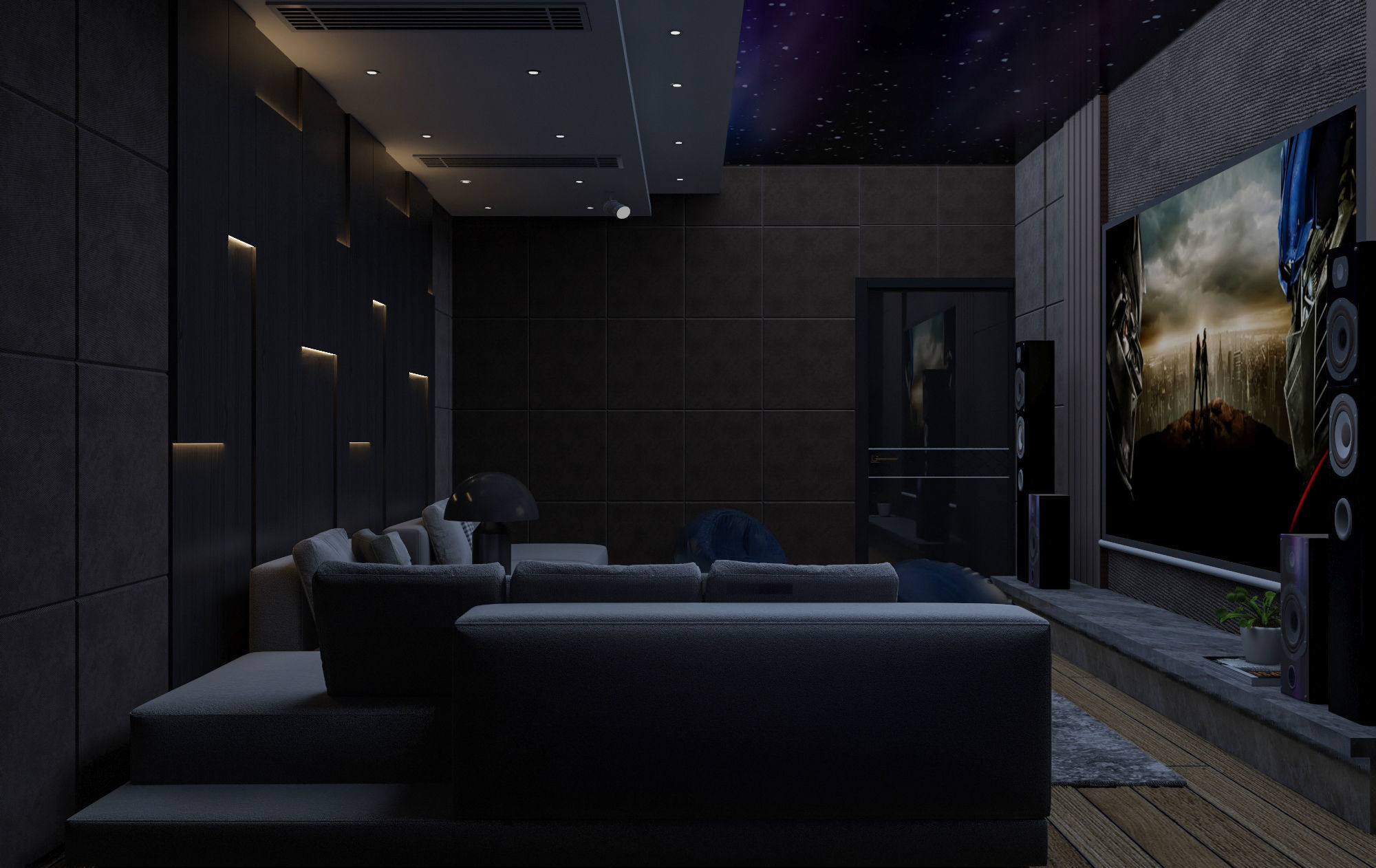 3D model Home Cinema Room 3D Model VR / AR / low-poly | CGTrader
