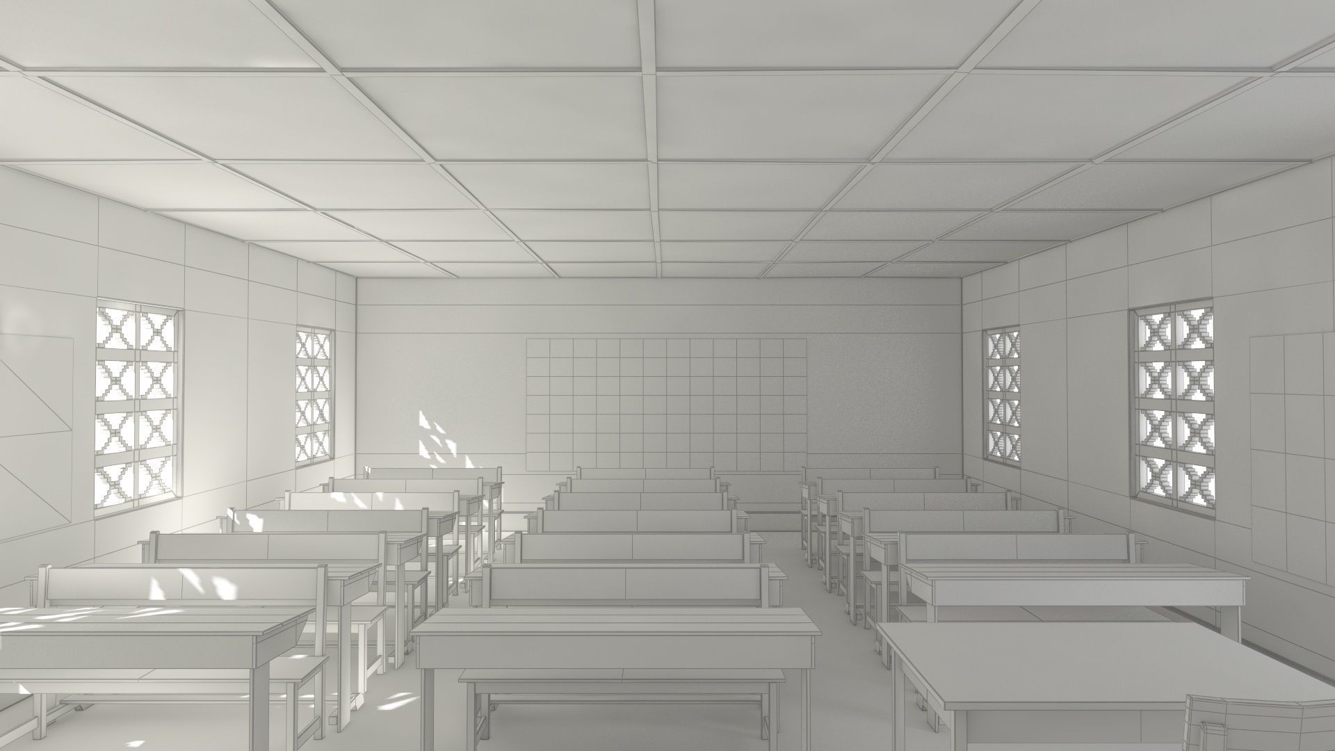 African Primary School Architecture Uganda Classroom V1 3D model | CGTrader
