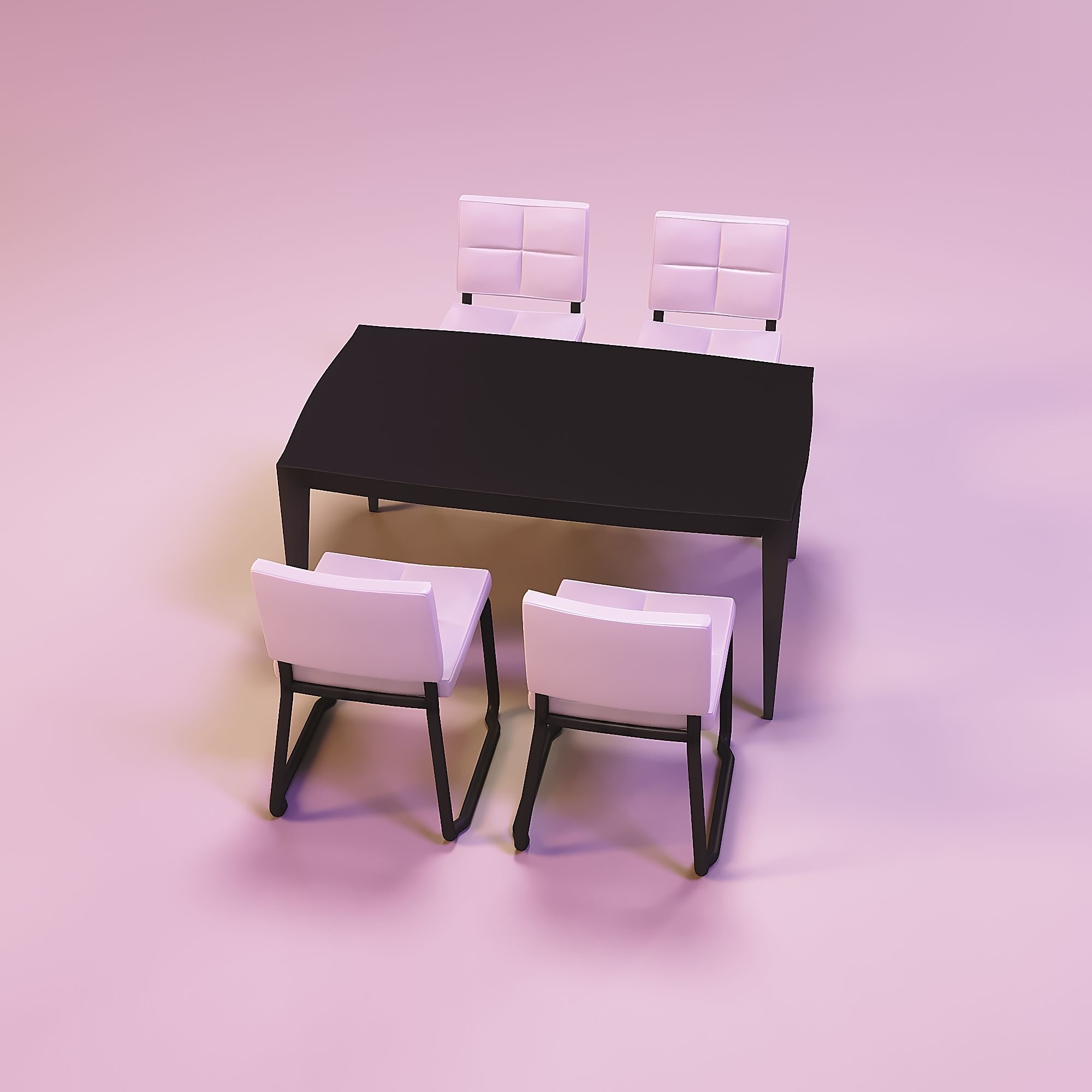 Barbie table and chairs 3D model 3D printable | CGTrader
